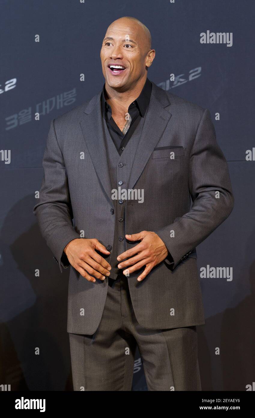 Actor Dwayne Johnson, attends a red carpet for the new movie 'G. I. Joe ...