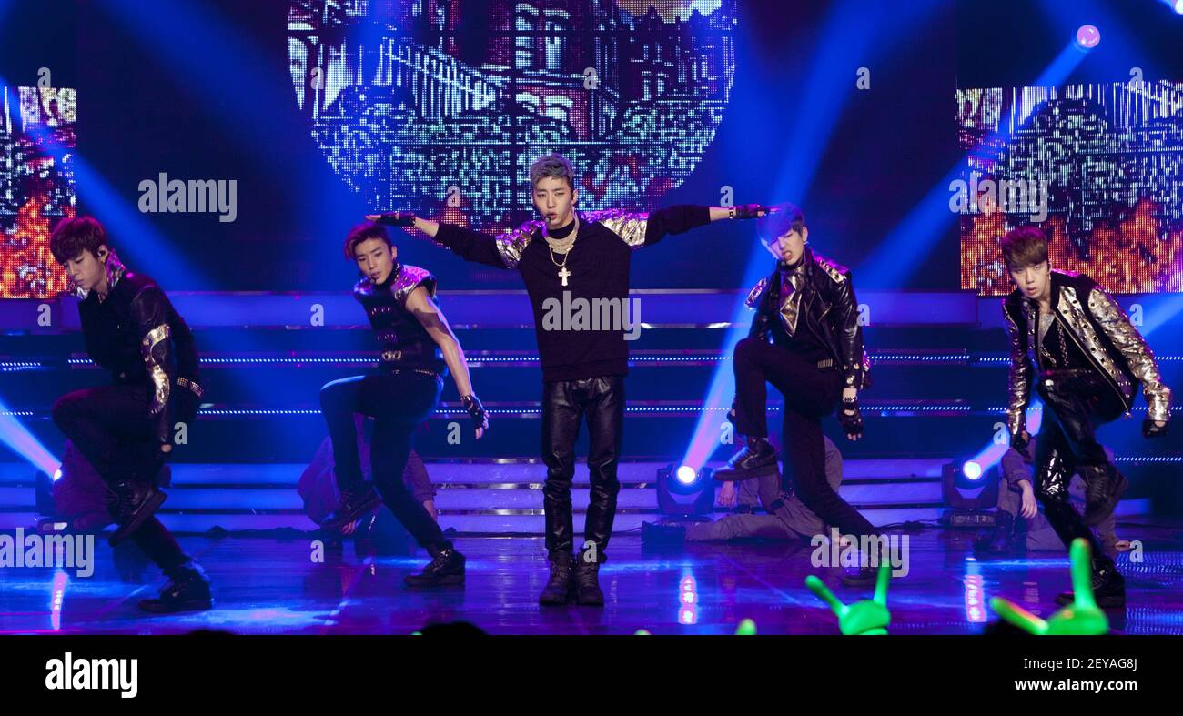 13 March 2013 - Seoul, South Korea - South Korean boys band BAP ...