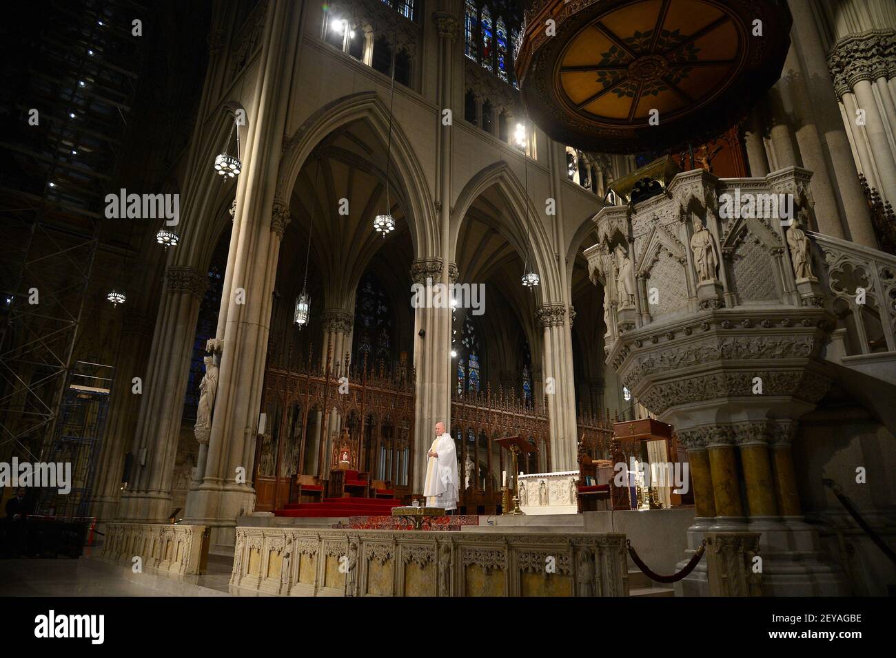 Monsignor Ritchie leads a mass inside St. Patrick's Cathedral for the ...