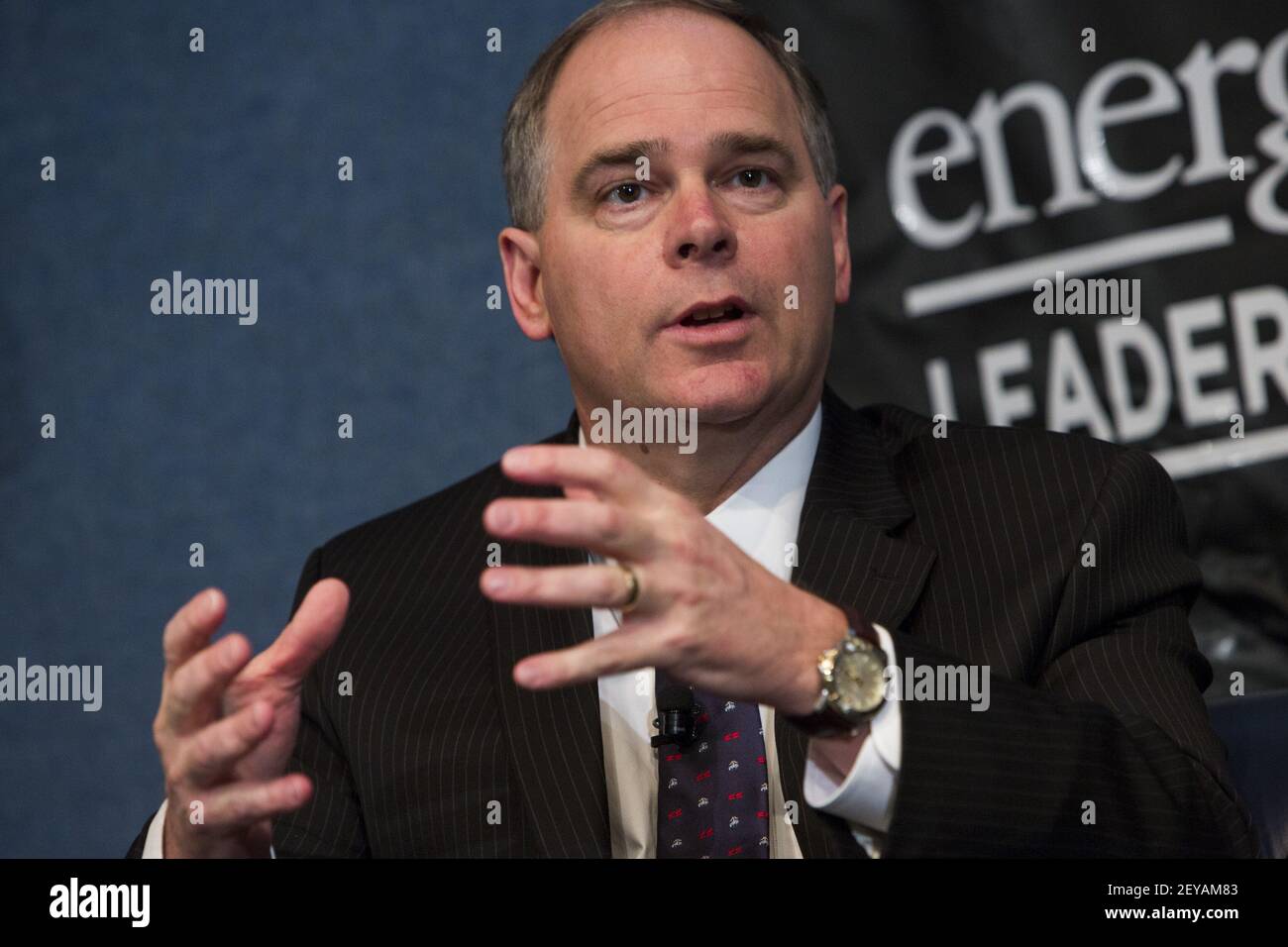 Nick Akins, president and CEO of American Electric Power speaks during ...