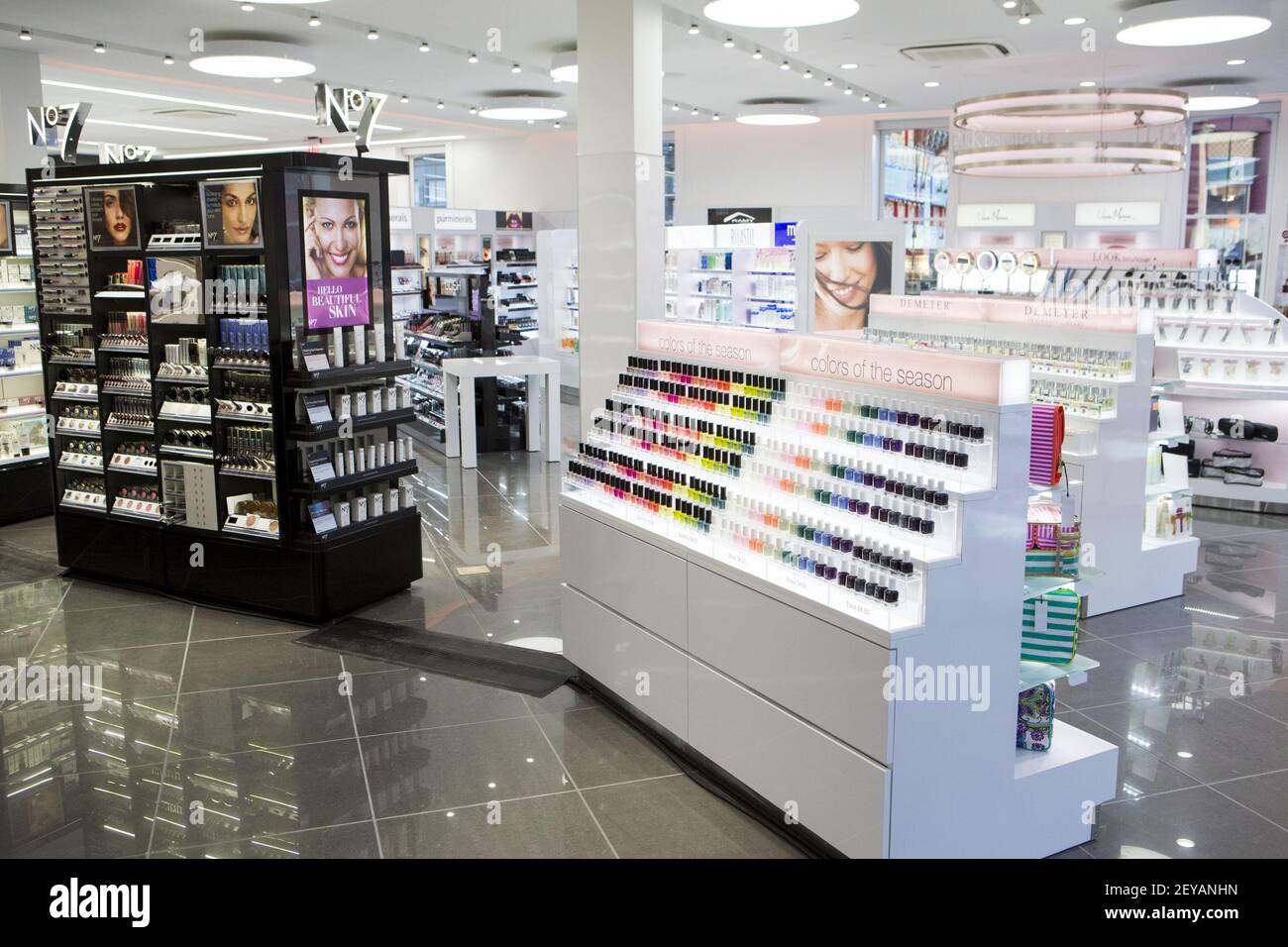 Cosmetics on display in the new Walgreens Well Experience Flagship ...