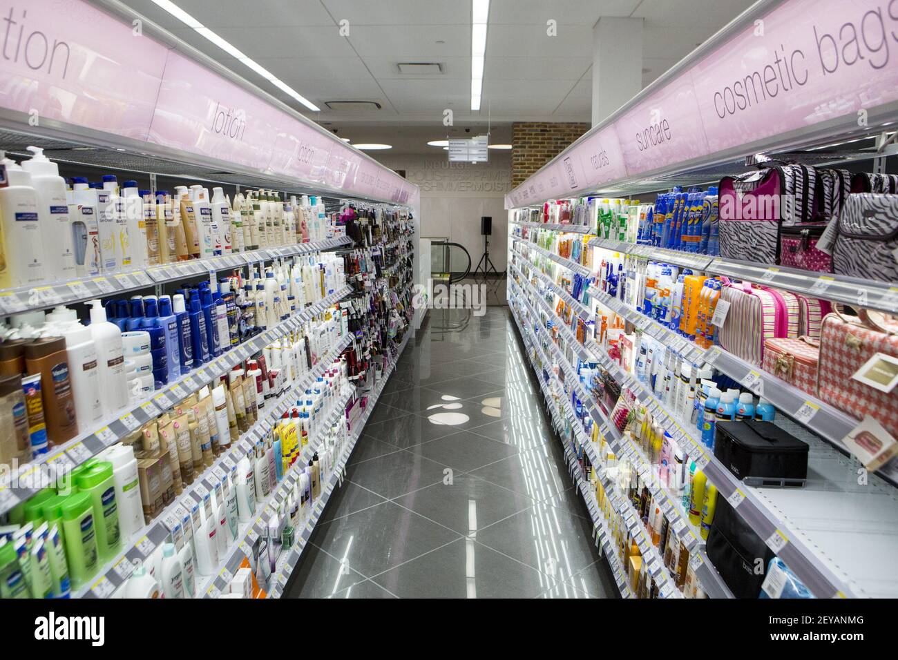 Cosmetics on display in the new Walgreens Well Experience Flagship ...