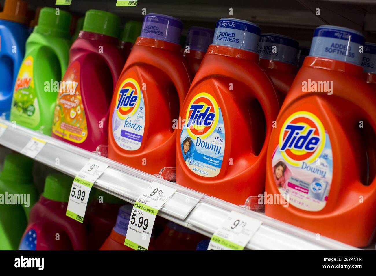 Tide laundry detergent on display in the grocery section of the new ...
