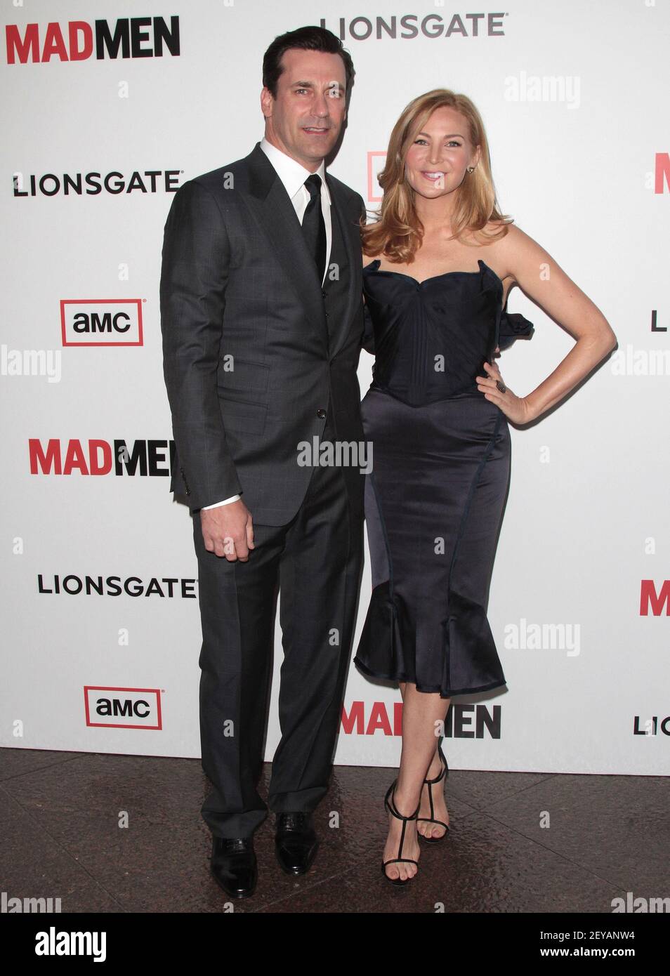 Jon Hamm, Jennifer Westfeldt attends The Season Six Premiere of "Mad ...