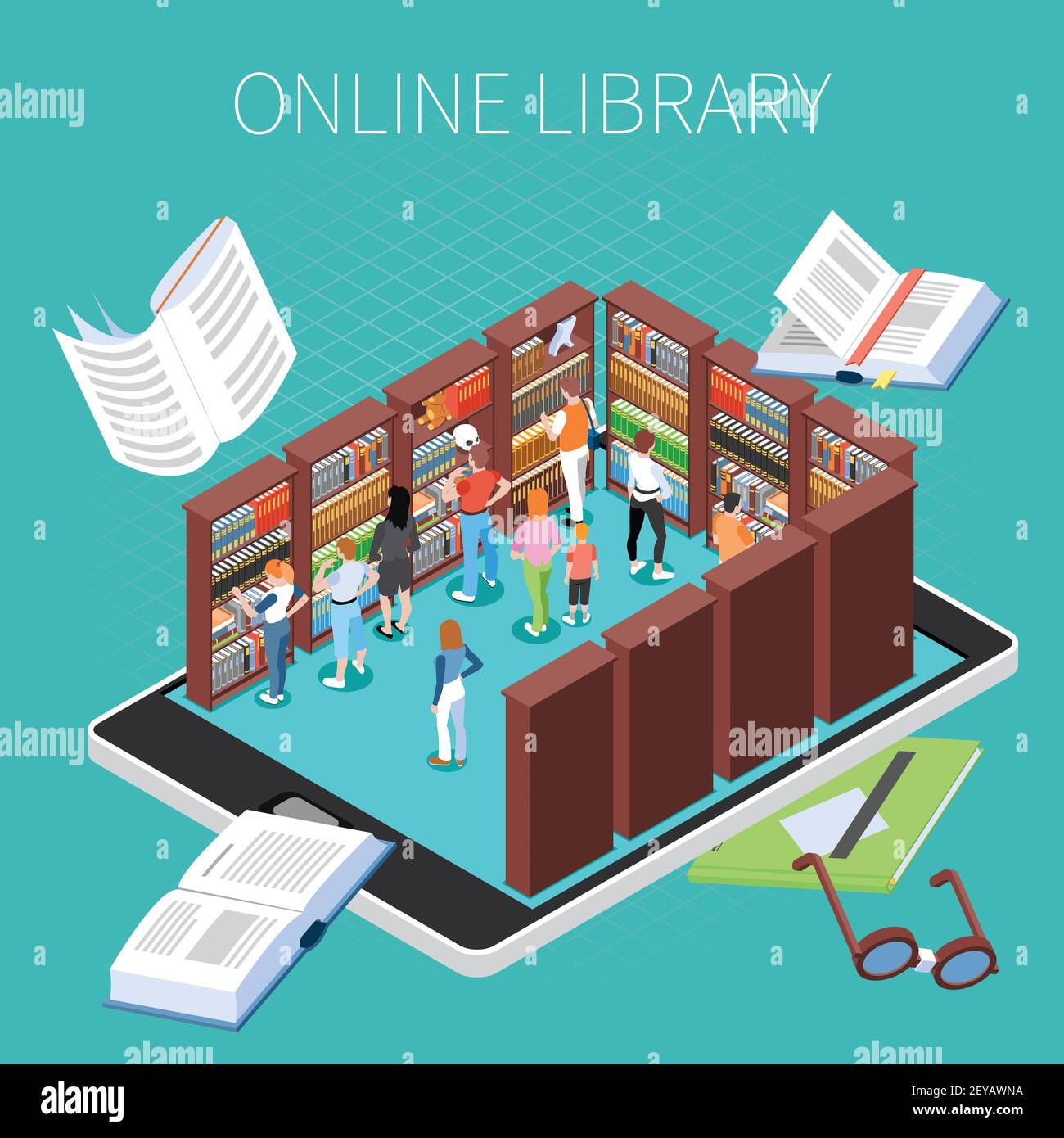 Modern library children Stock Vector Images - Alamy