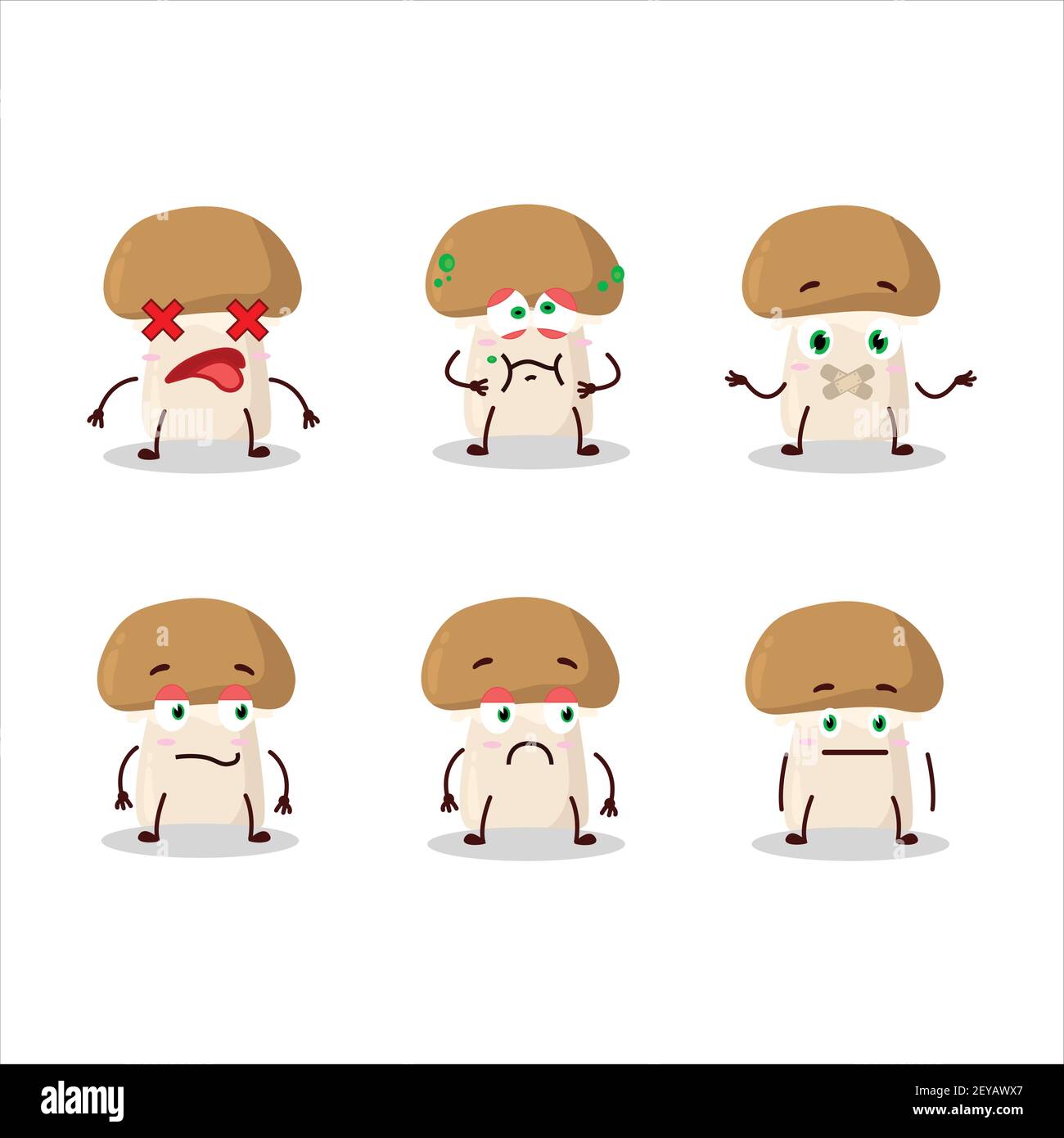 Champignon cartoon in character with nope expression. Vector ...