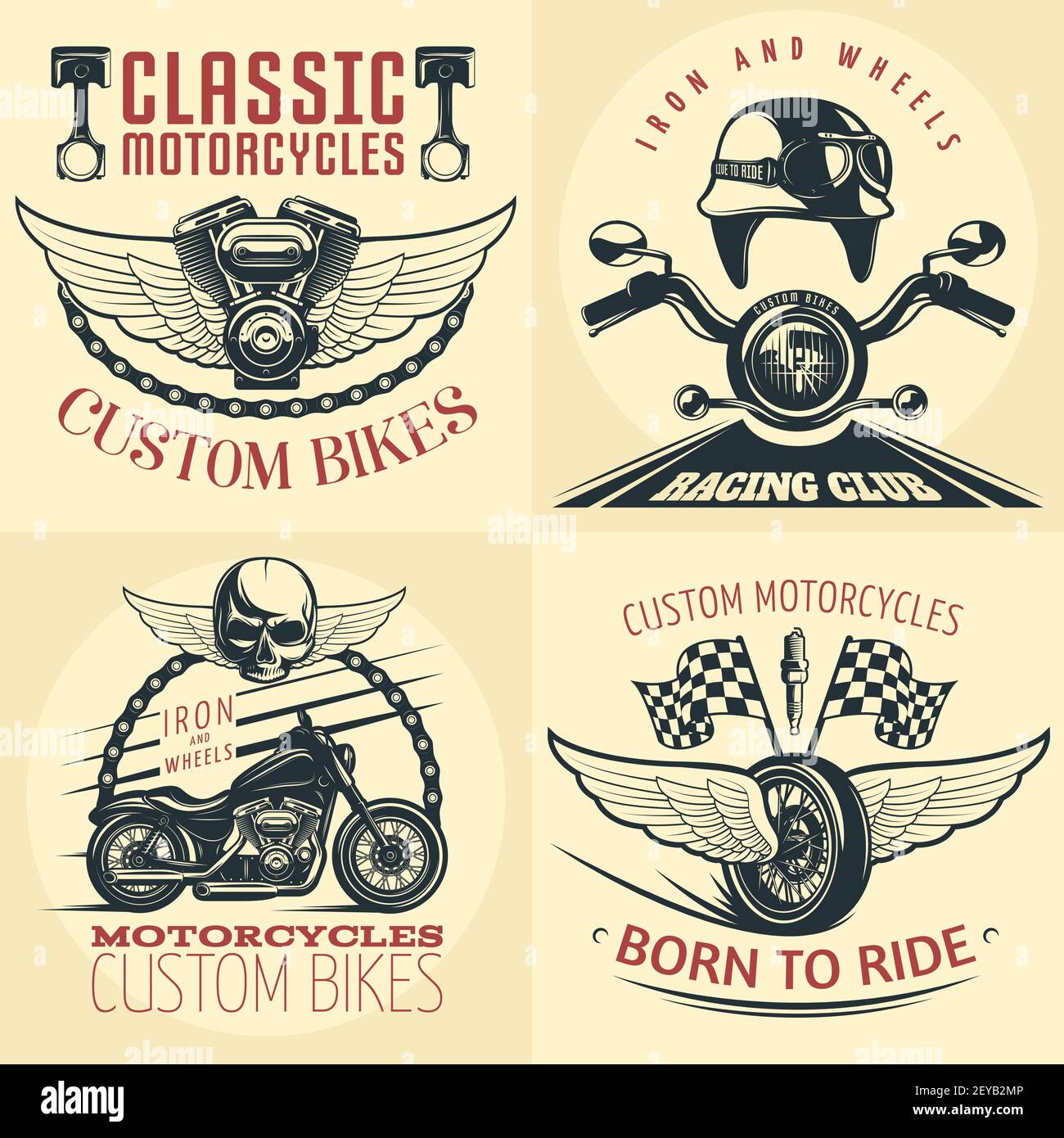 Four wheels motor bikes Stock Vector Images - Alamy