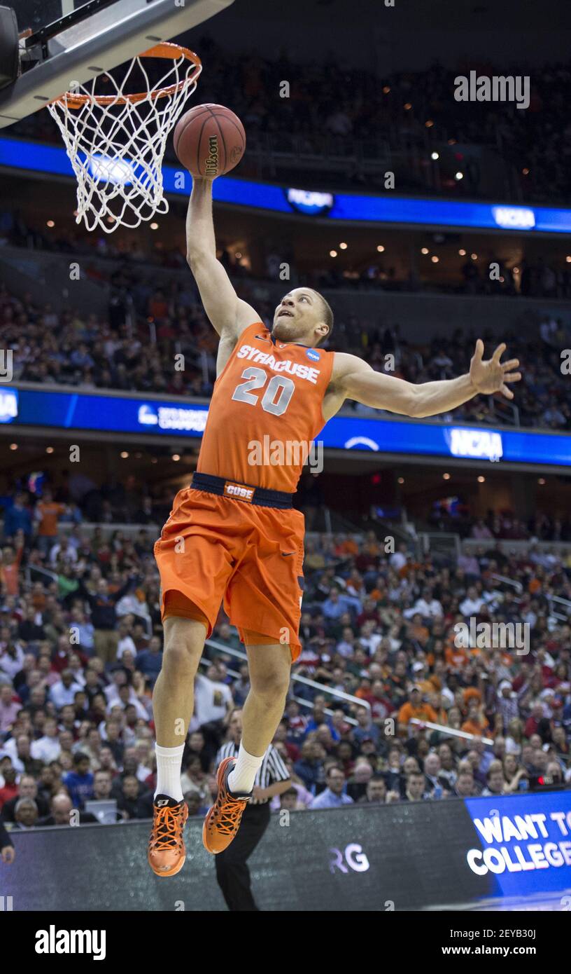 Syracuse guard Brandon Triche (20) elevates for a dunk against Indiana ...