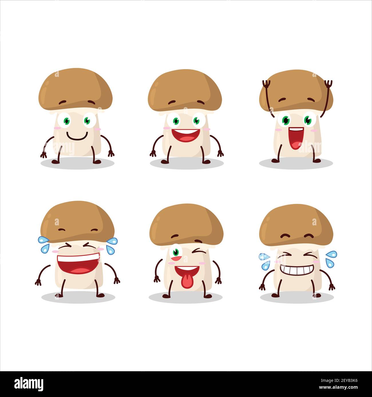 Cartoon character of champignon with smile expression. Vector ...