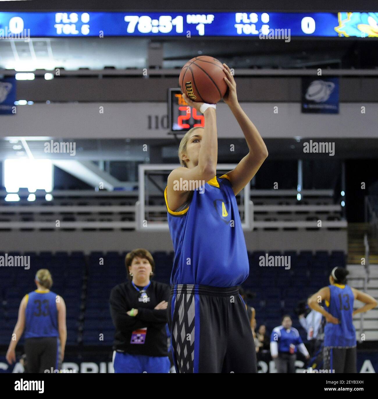 Delaware's Elena Delle Donne takes a shot during practice at the ...