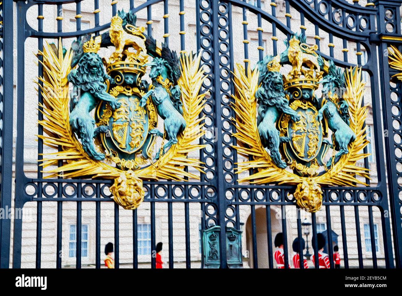 In london england the old metal gate royal palace Stock Photo - Alamy