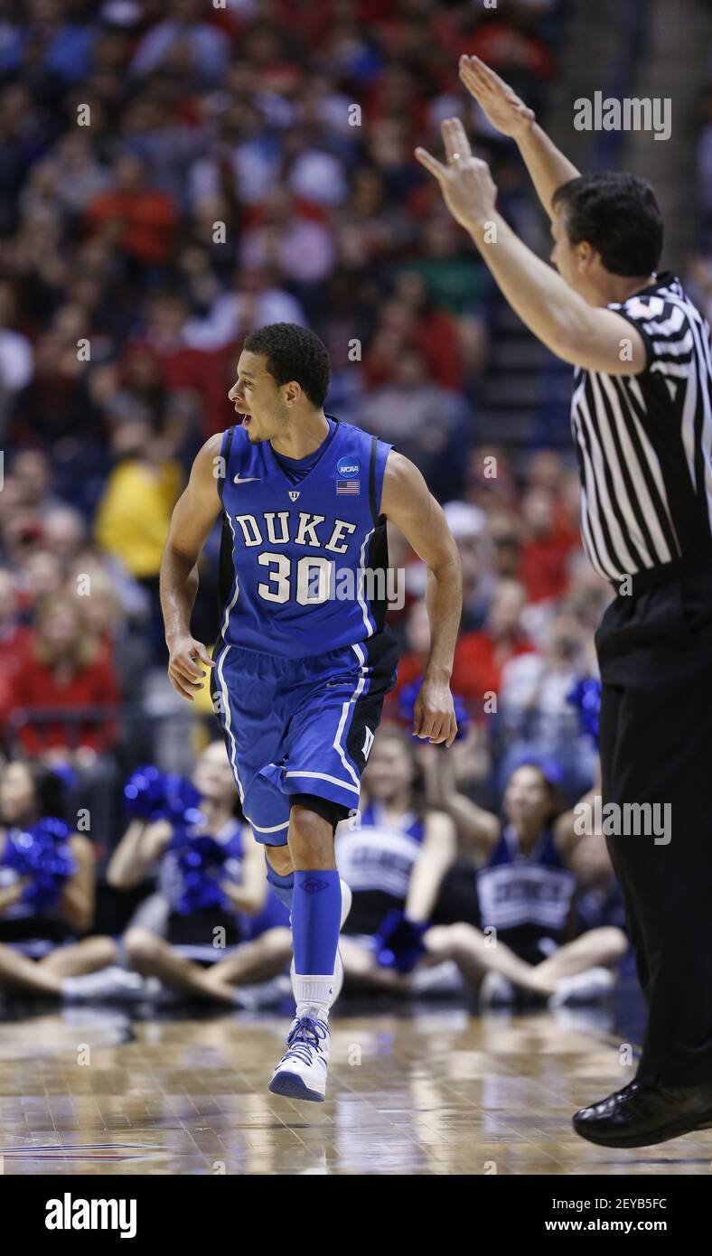 Duke guard Seth Curry (30) reacts after a bucket in second half action ...