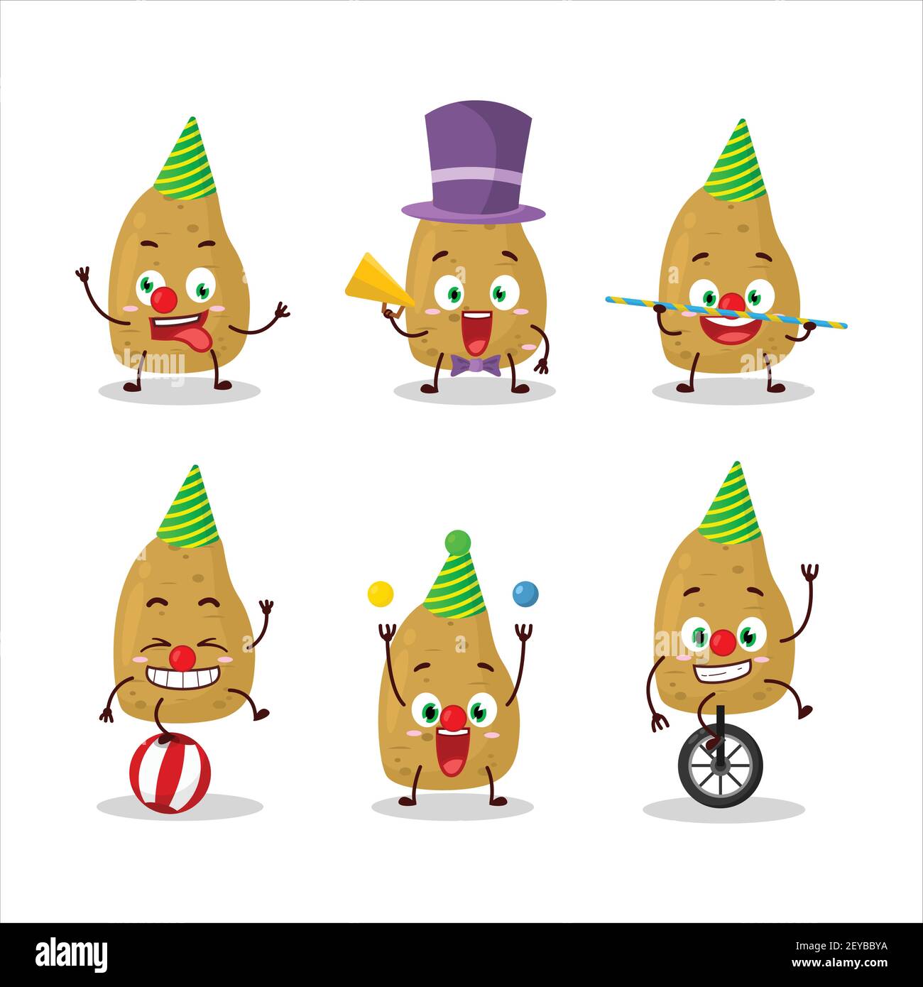 Cartoon character of potatoe with various circus shows. Vector ...