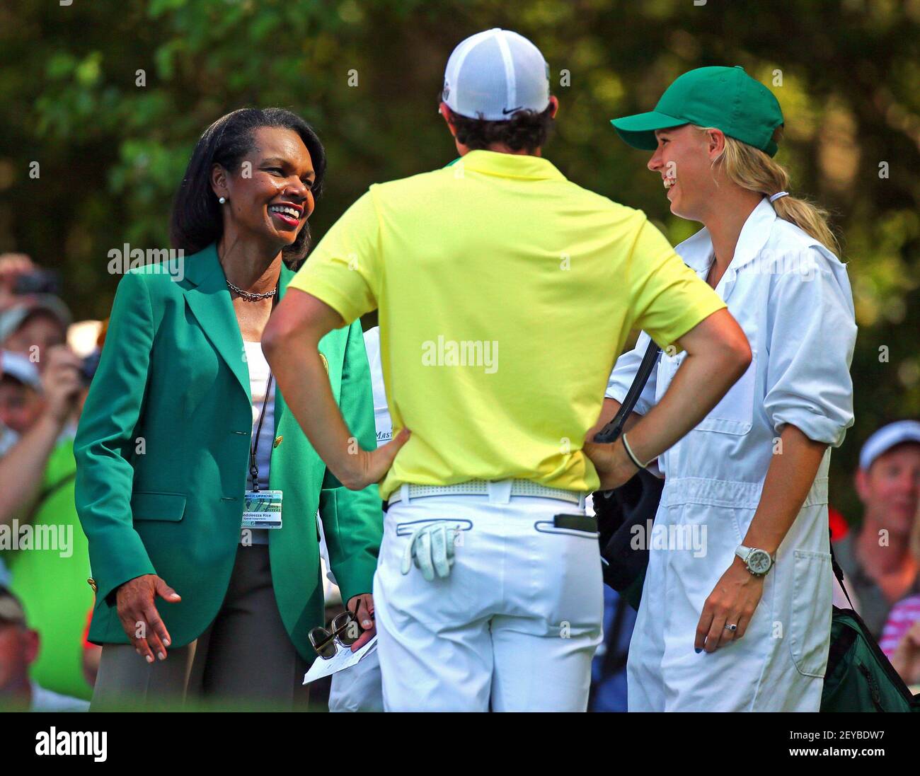 Augusta National Golf Club member Condoleezza Rice shares a laugh with ...