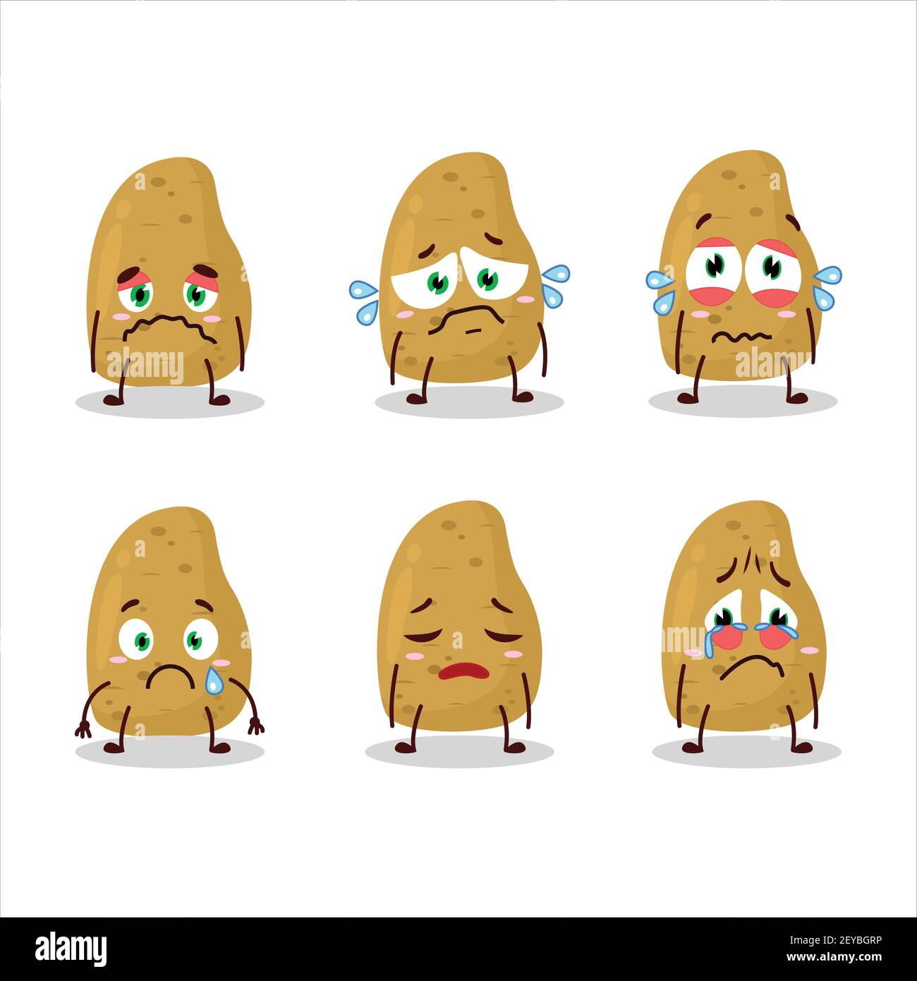 Potatoe cartoon in character with sad expression. Vector illustration ...