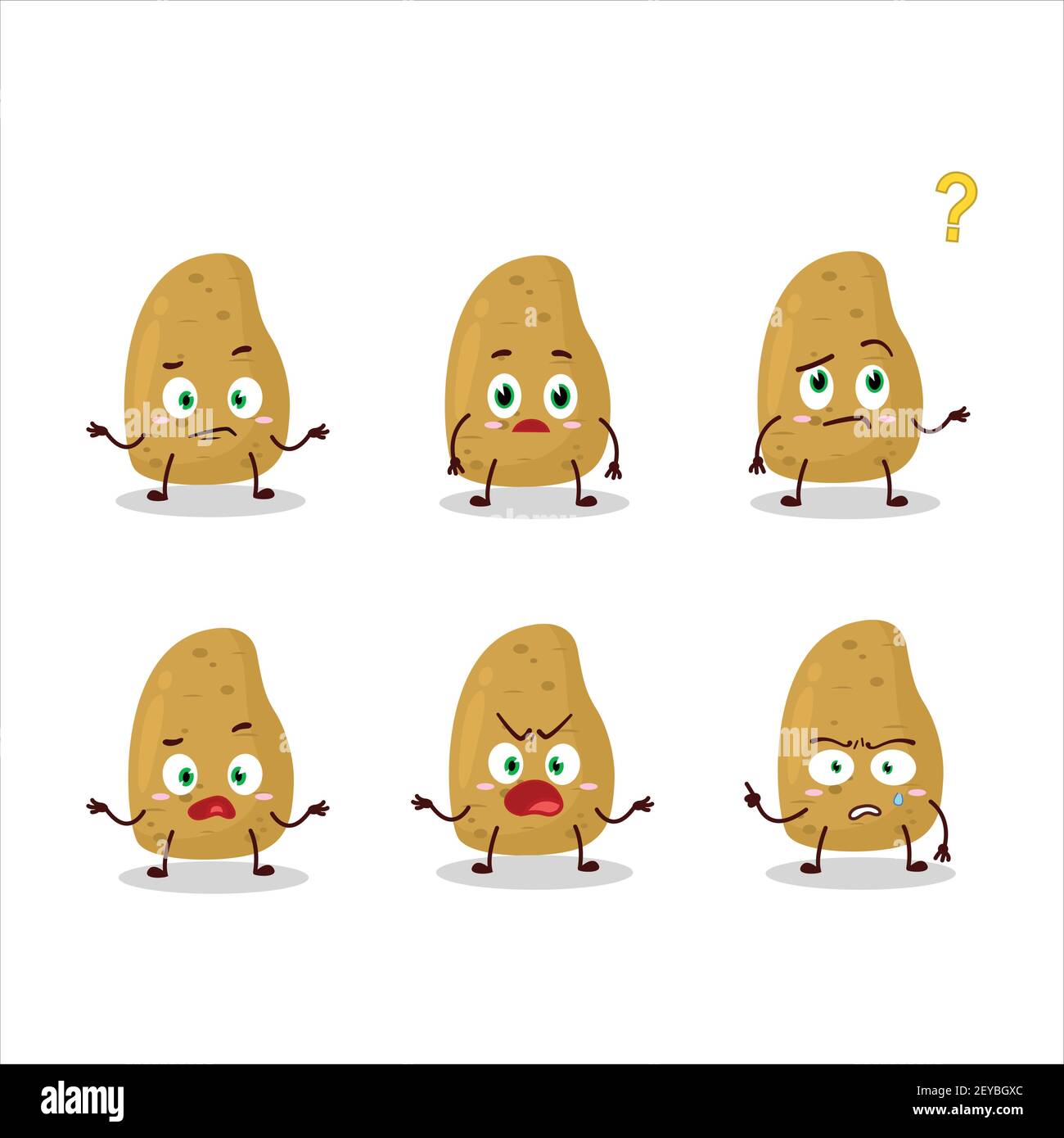 Cartoon character of potatoe with what expression. Vector illustration ...