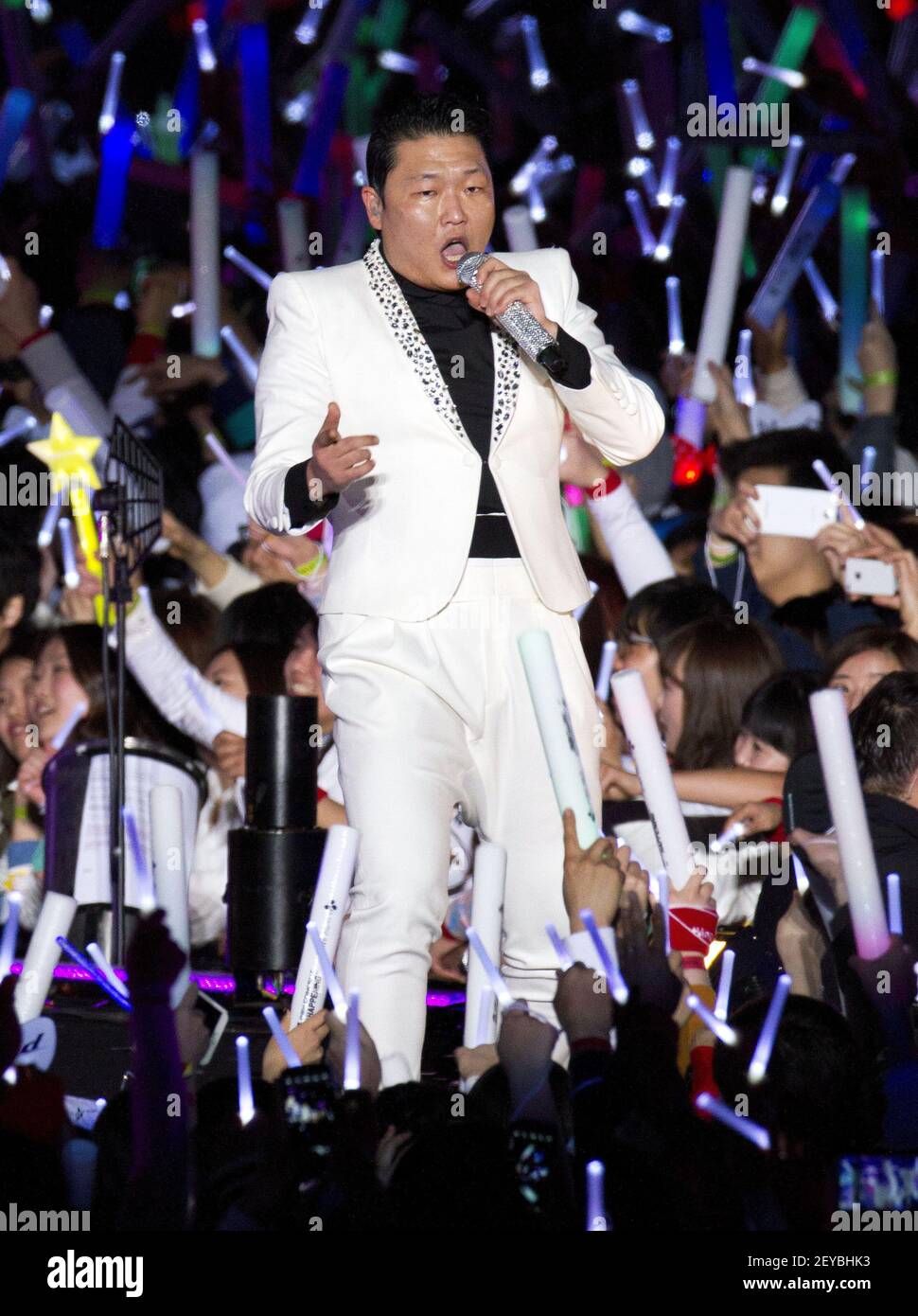 13 April 2013 - Seoul, South Korea : South Korean singer Psy performs ...