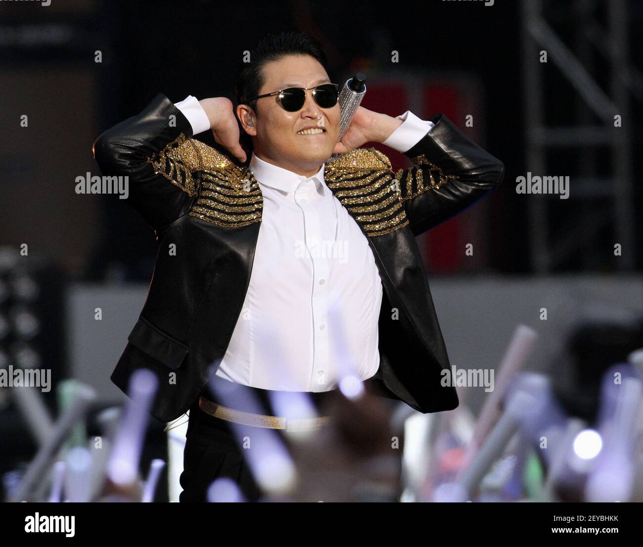 13 April 2013 - Seoul, South Korea : South Korean singer Psy performs ...