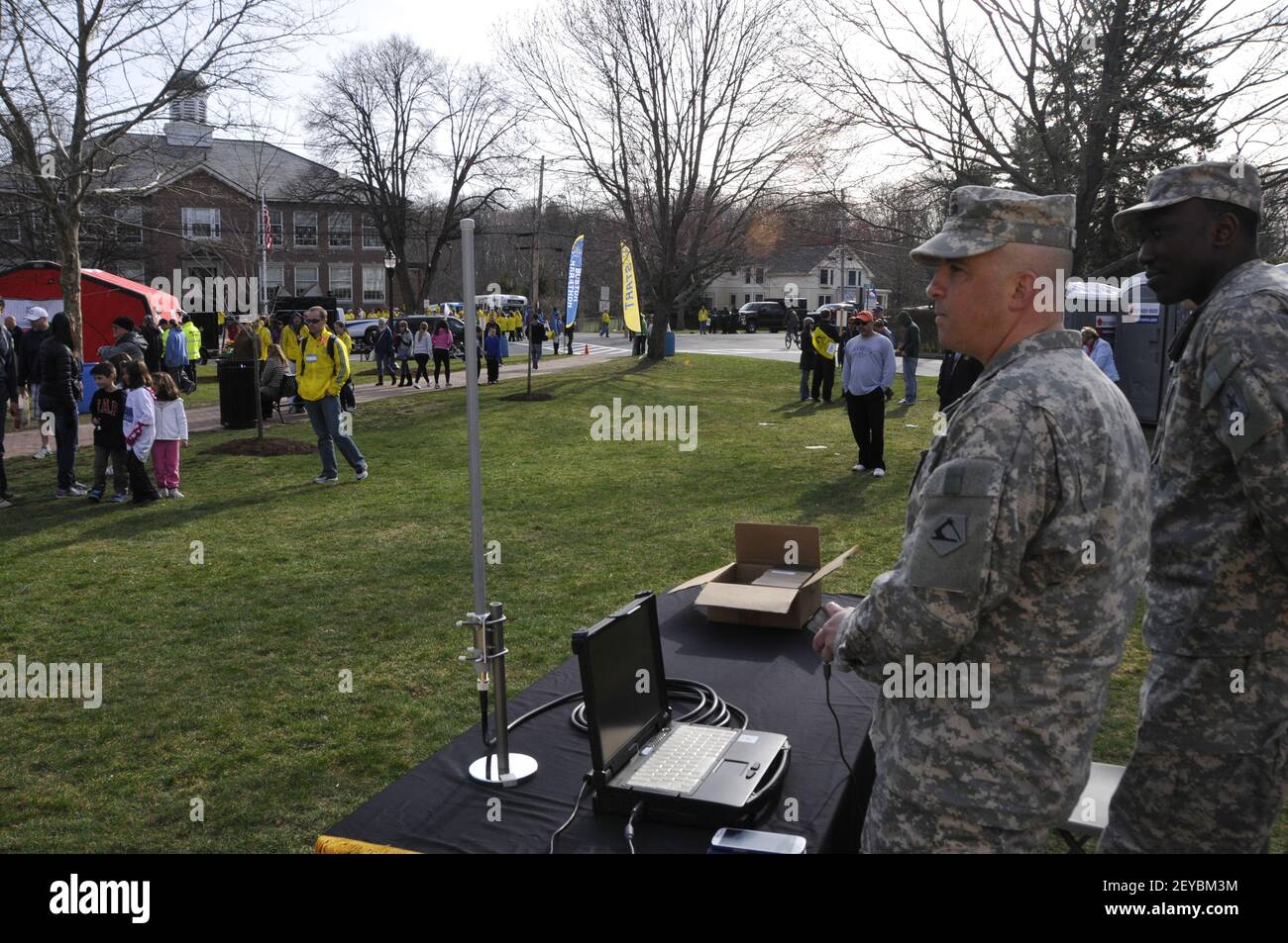 U.S. Army Lt. Col Mark Merlino, right, the commander of the 79th Troop ...