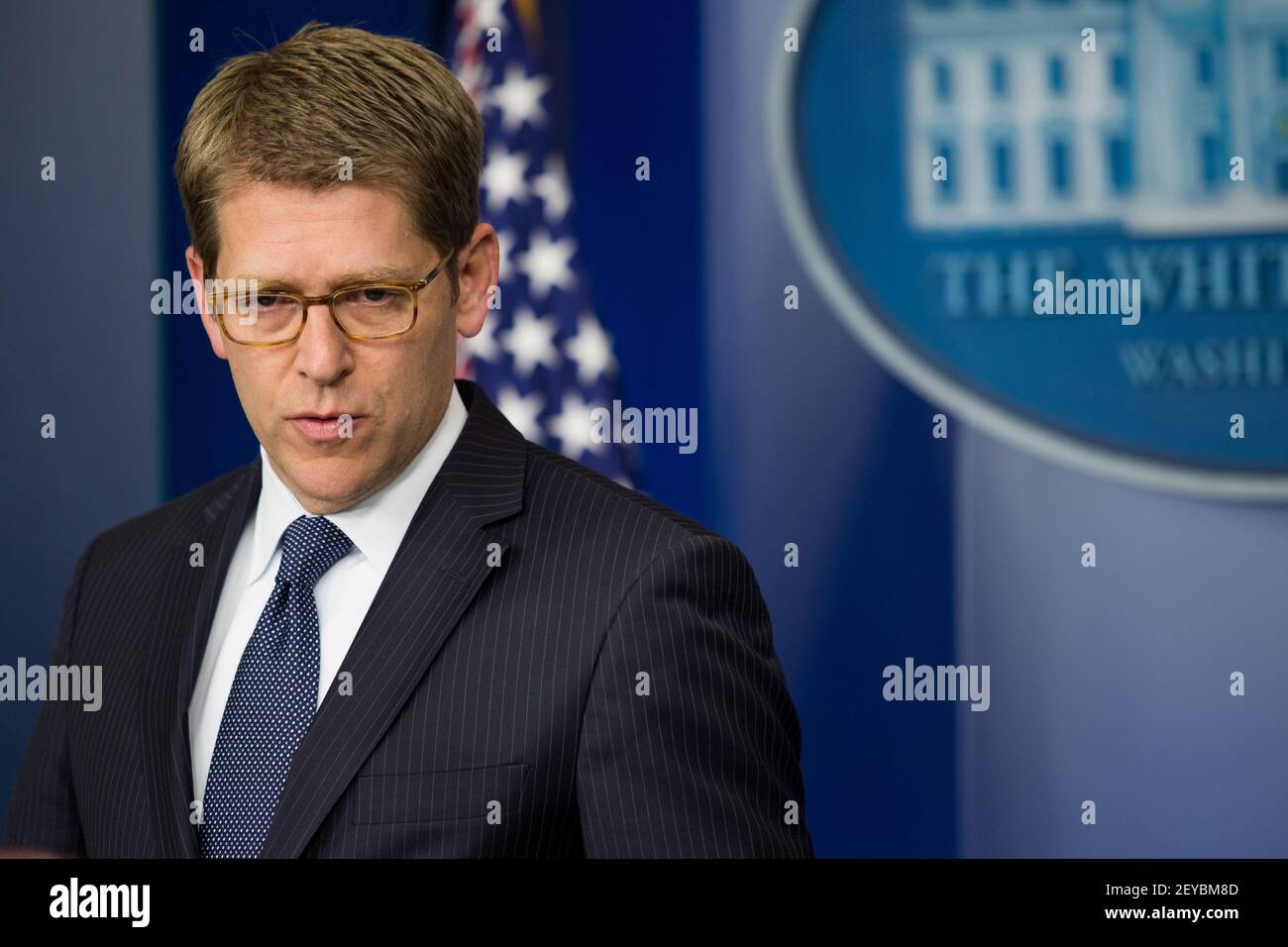 White House press secretary Jay Carney speaks to the media during the ...