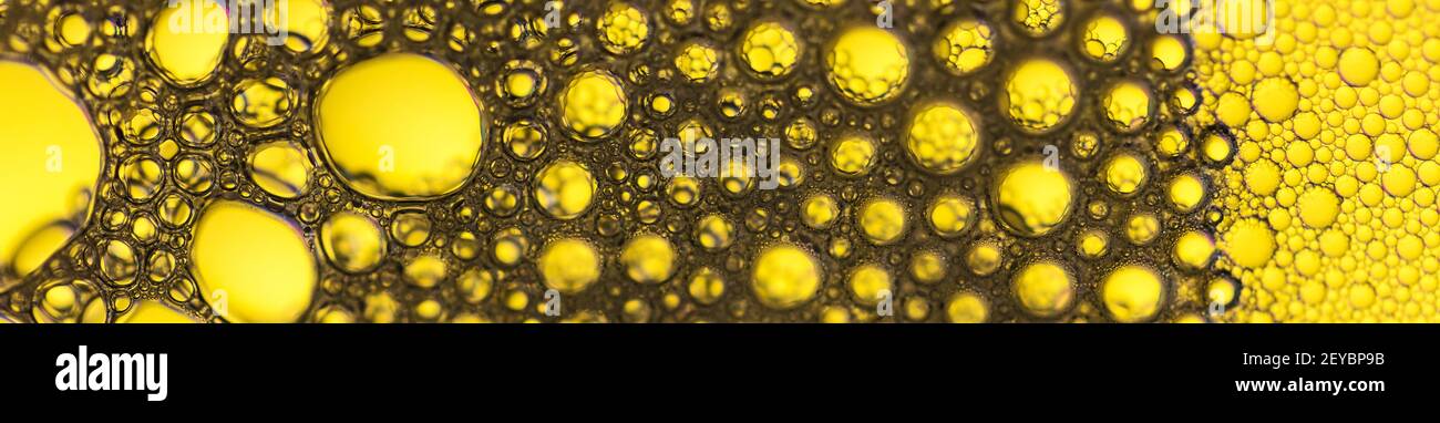 A panoramic illustration of yellow bubble patterns and textures Stock ...
