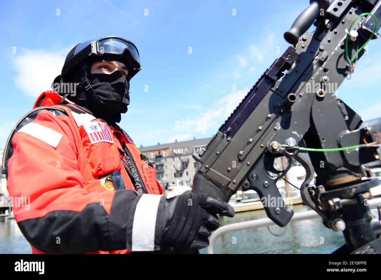 U.S. Coast Guard Fireman Zack Browder, with Coast Guard Station Boston ...