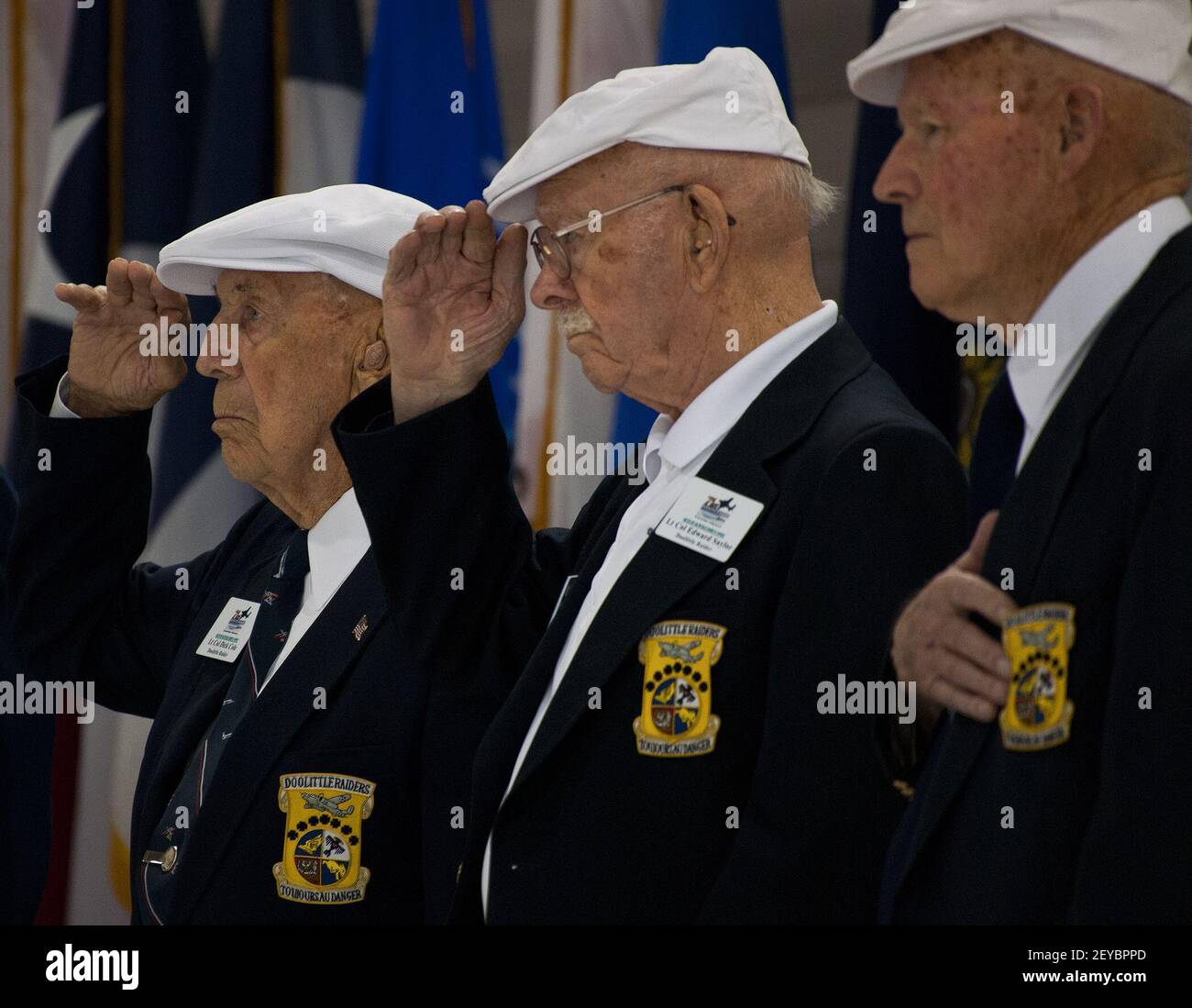 Dick Cole, Ed Saylor and David Thatcher, Doolittle Raid participants ...