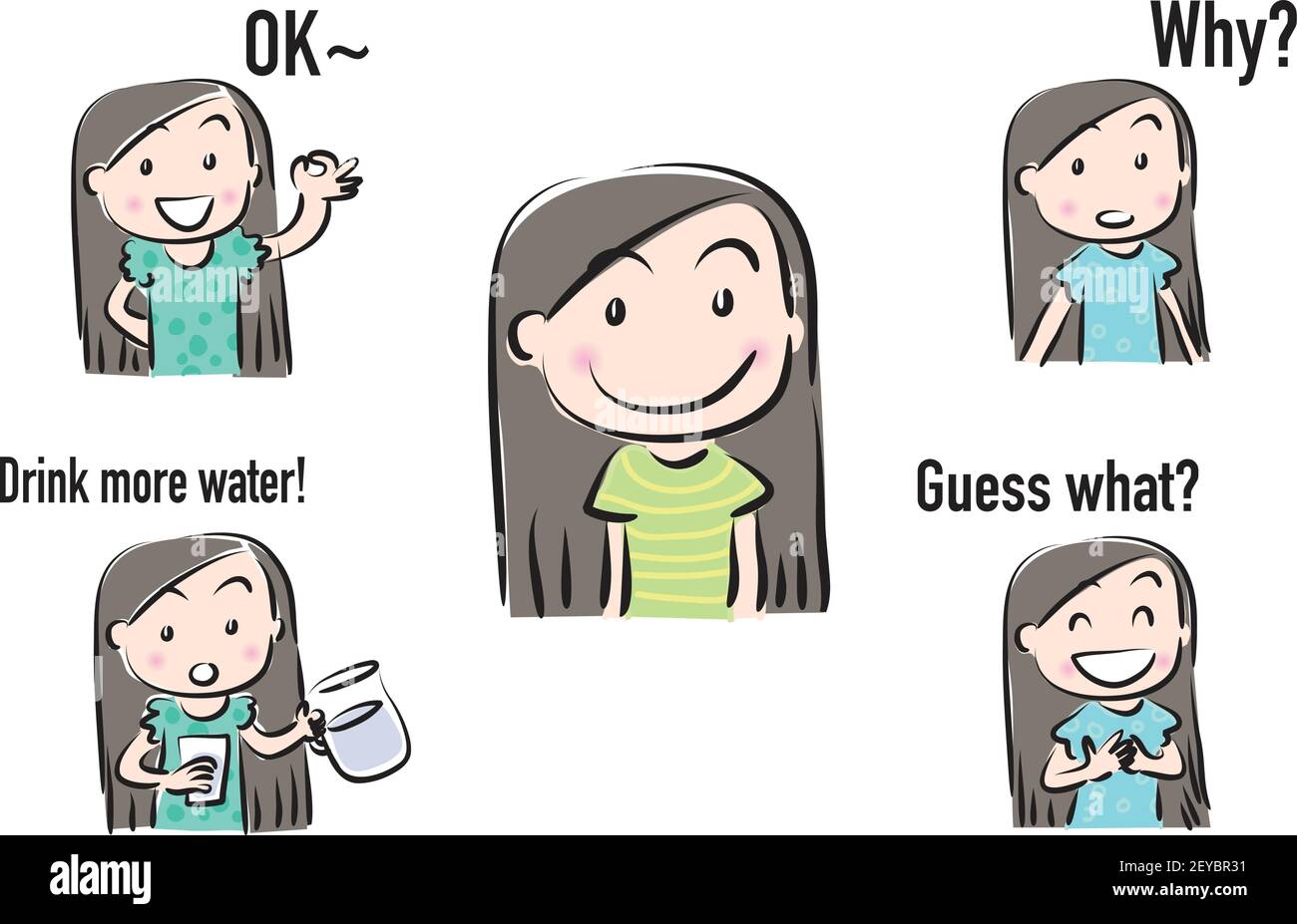 People eat set vector Cut Out Stock Images & Pictures - Alamy