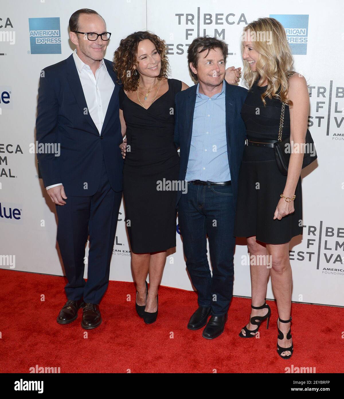 (L-R) Clark Gregg, Jennifer Grey, Michael J. Fox and Tracy Pollan ...