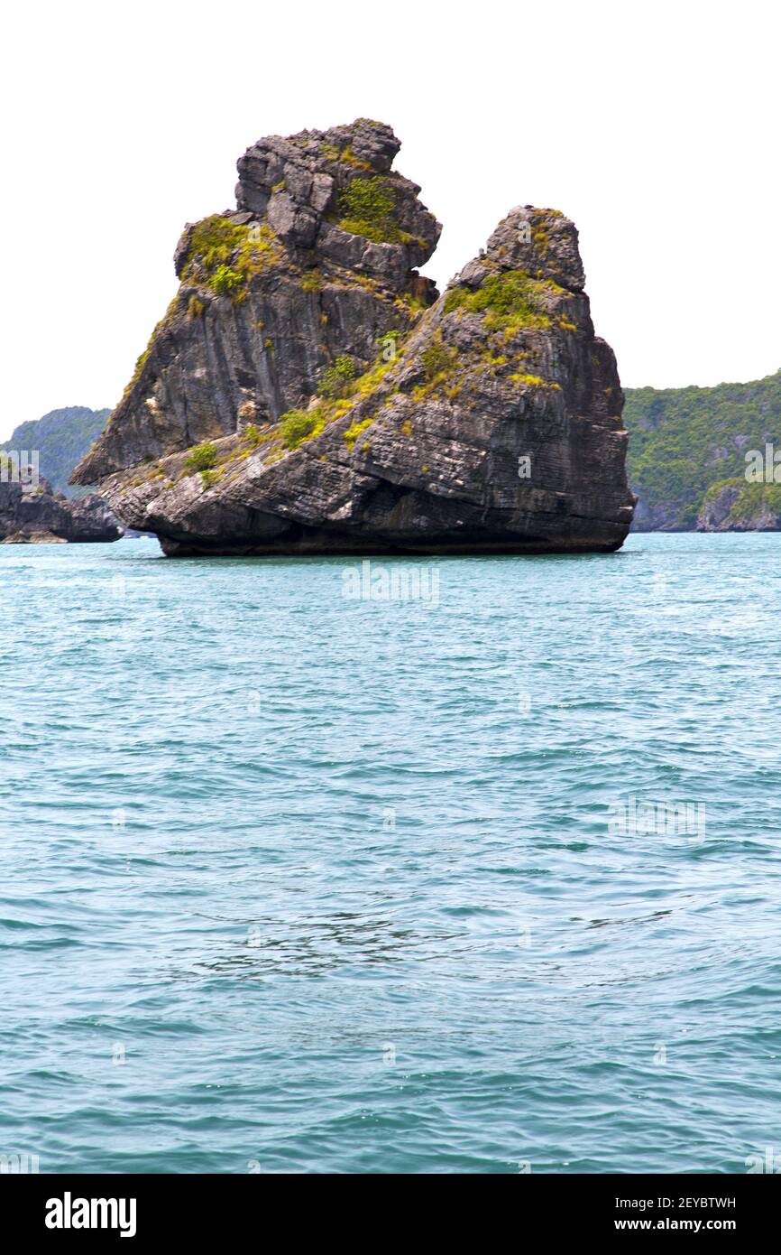 Prayer monkey rock in phangan water south china sea Stock Photo - Alamy