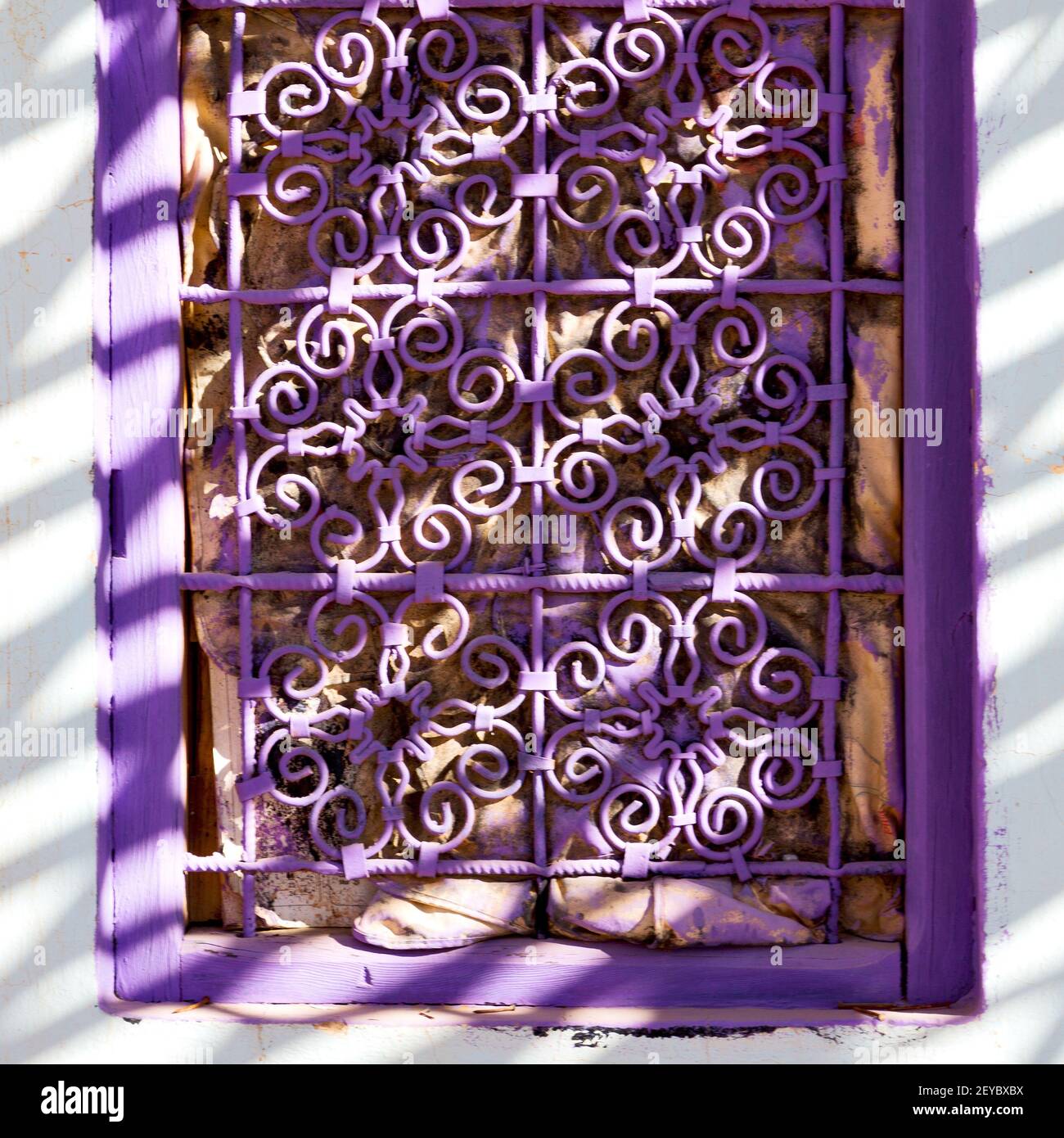 Violet window in morocco africa old Stock Photo - Alamy