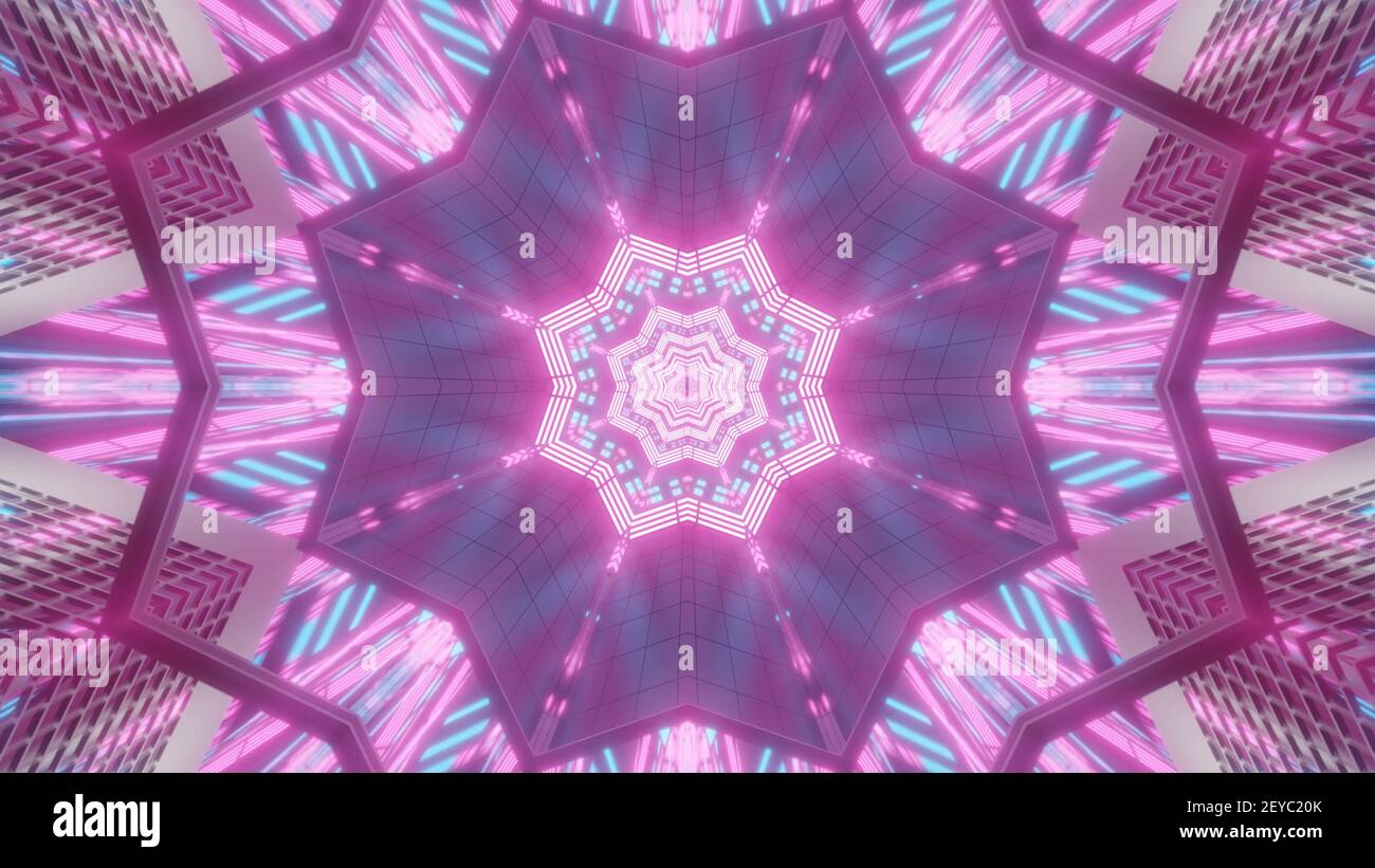 Abstract pink neon kaleidoscope background hi-res stock photography and ...