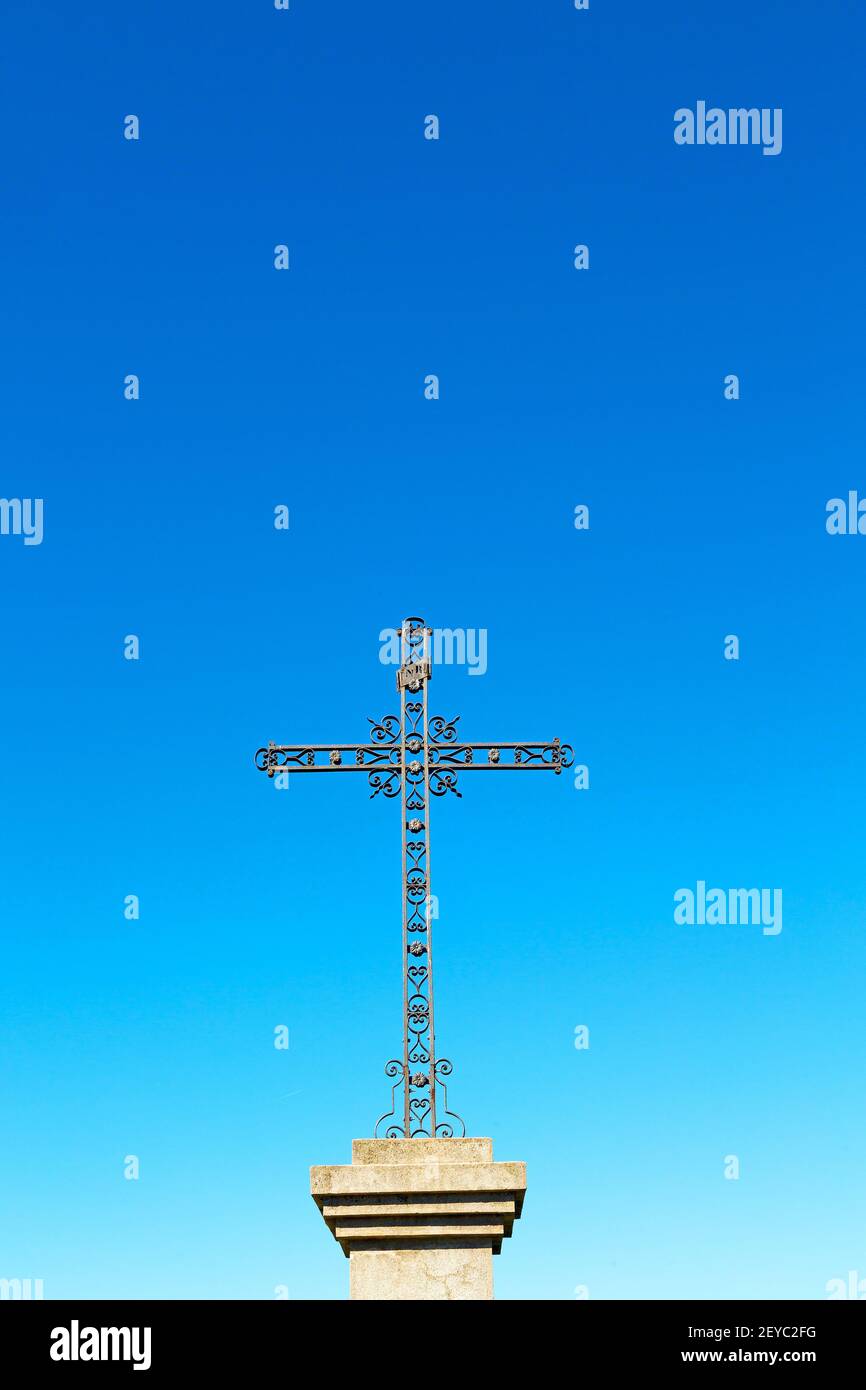 Catholic abstract cross in italy sky background Stock Photo - Alamy