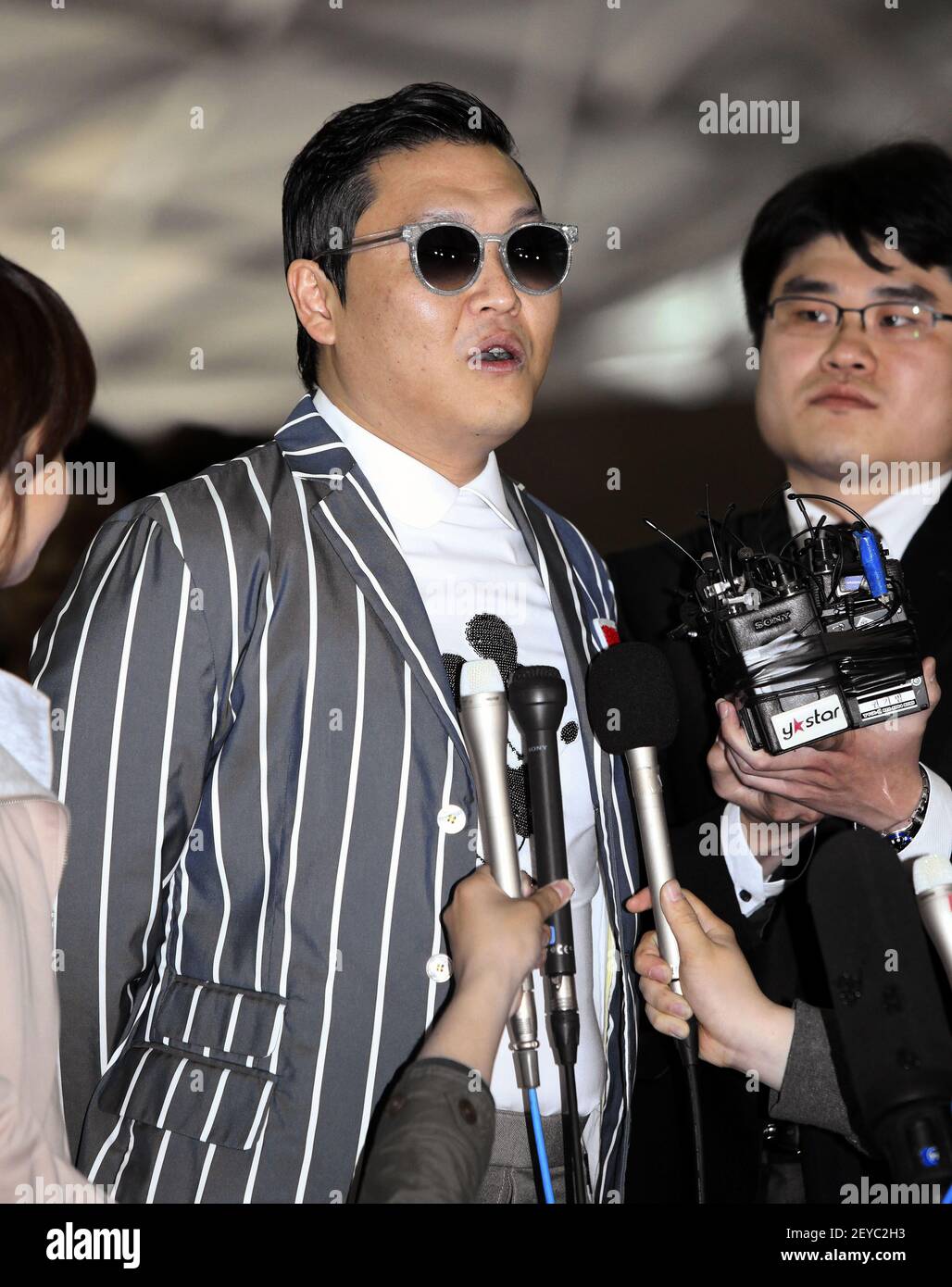 South Korean Rapper Psy promotes his new single album 'Gentleman' world ...