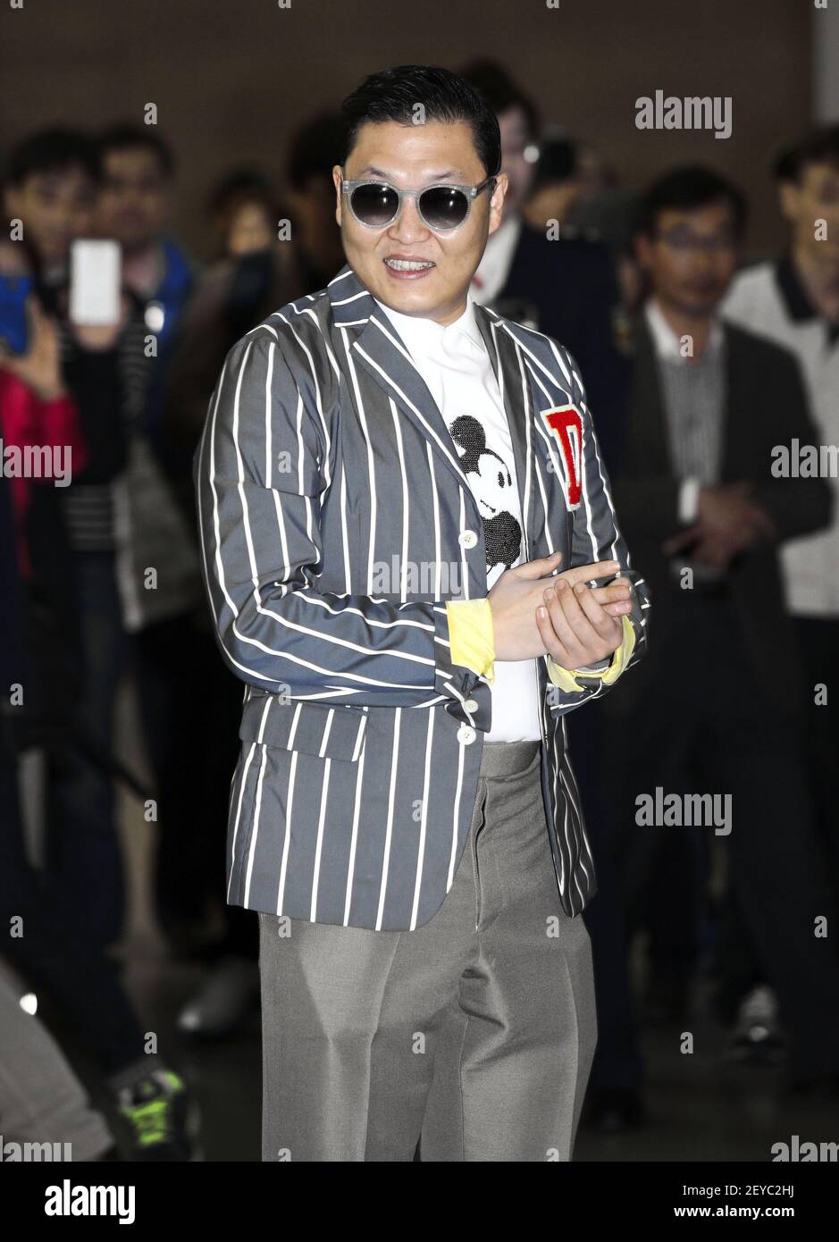 South Korean Rapper Psy promotes his new single album 'Gentleman' world ...