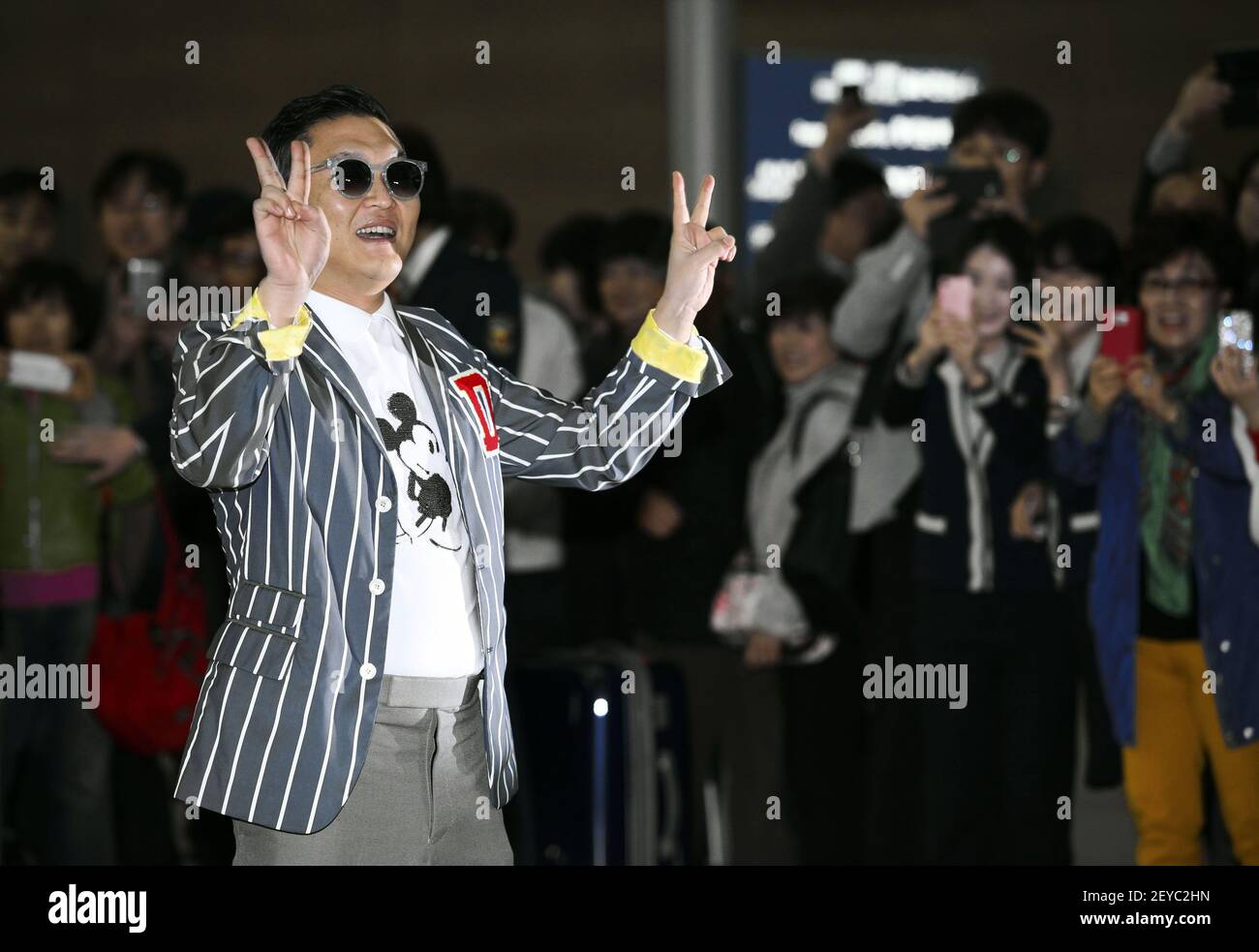 South Korean Rapper Psy promotes his new single album 'Gentleman' world ...