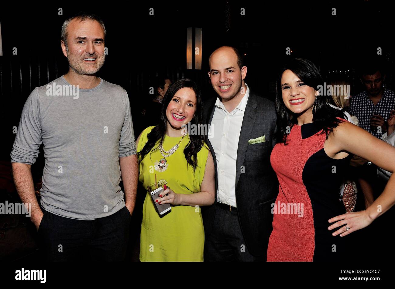 L-R: Nick Denton, Jamie Shupak, Brian Stelter, Kim Rittberg at the ...