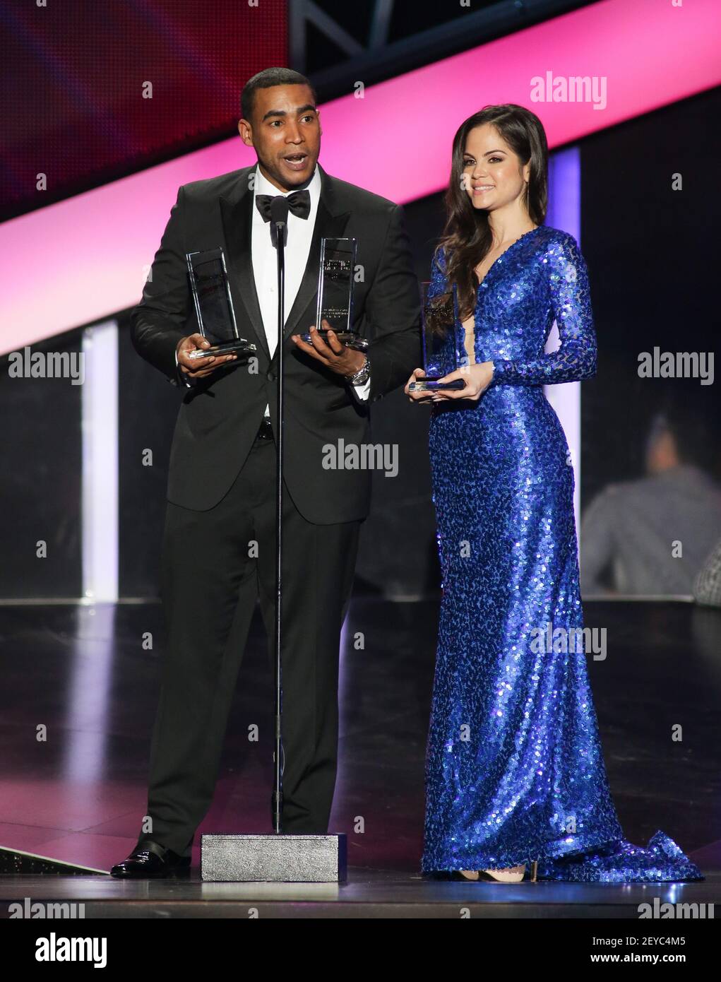 MIAMI, FL - APRIL 25: Don Omar and Natty Natasha on stage at Billboard ...