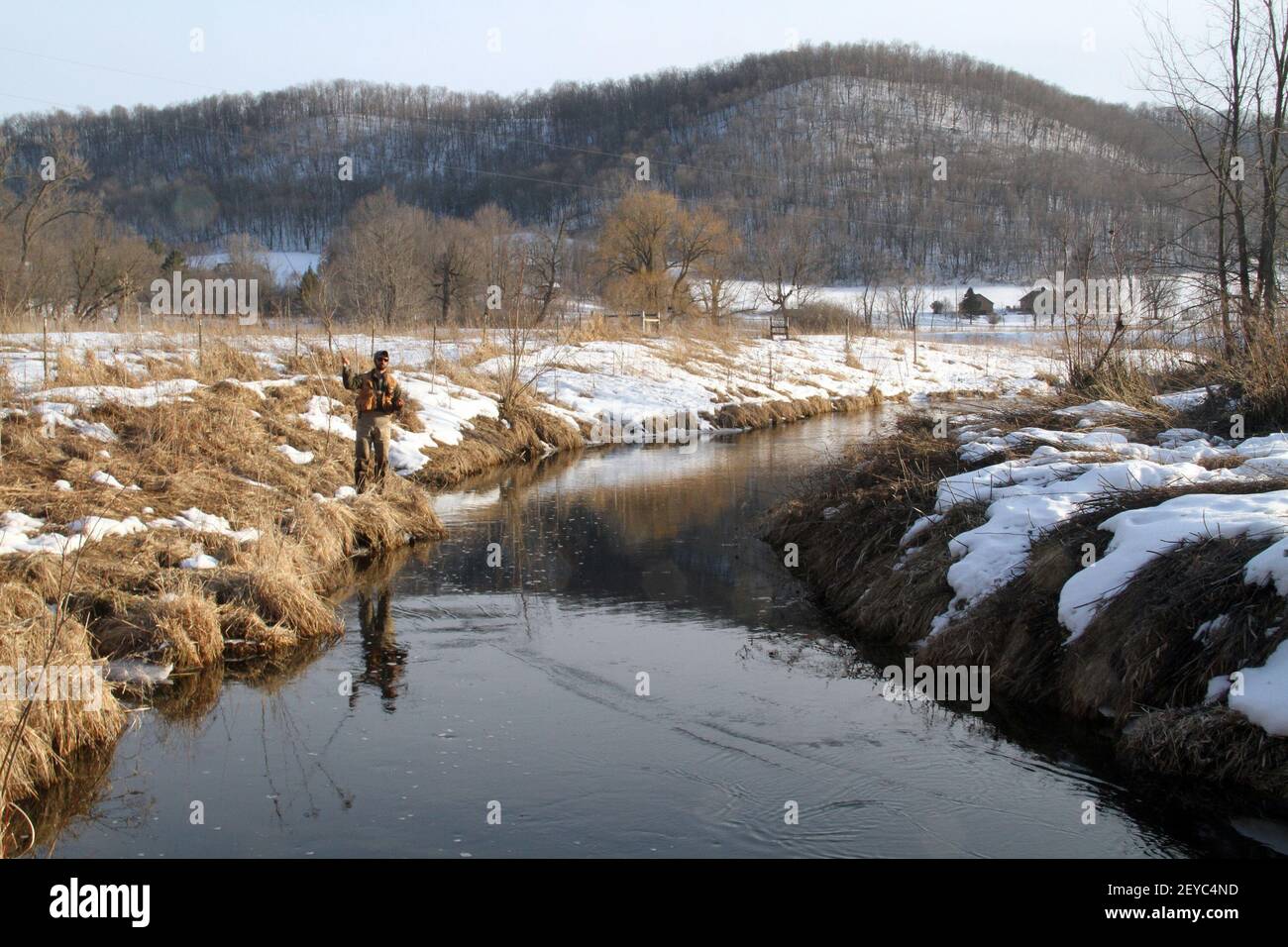 Richie Santiago fishes on Timber Coulee Creek near Coon Valley ...