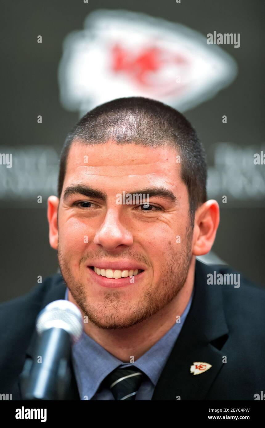 Kansas City Chiefs offensive tackle Eric Fisher smiles during his ...