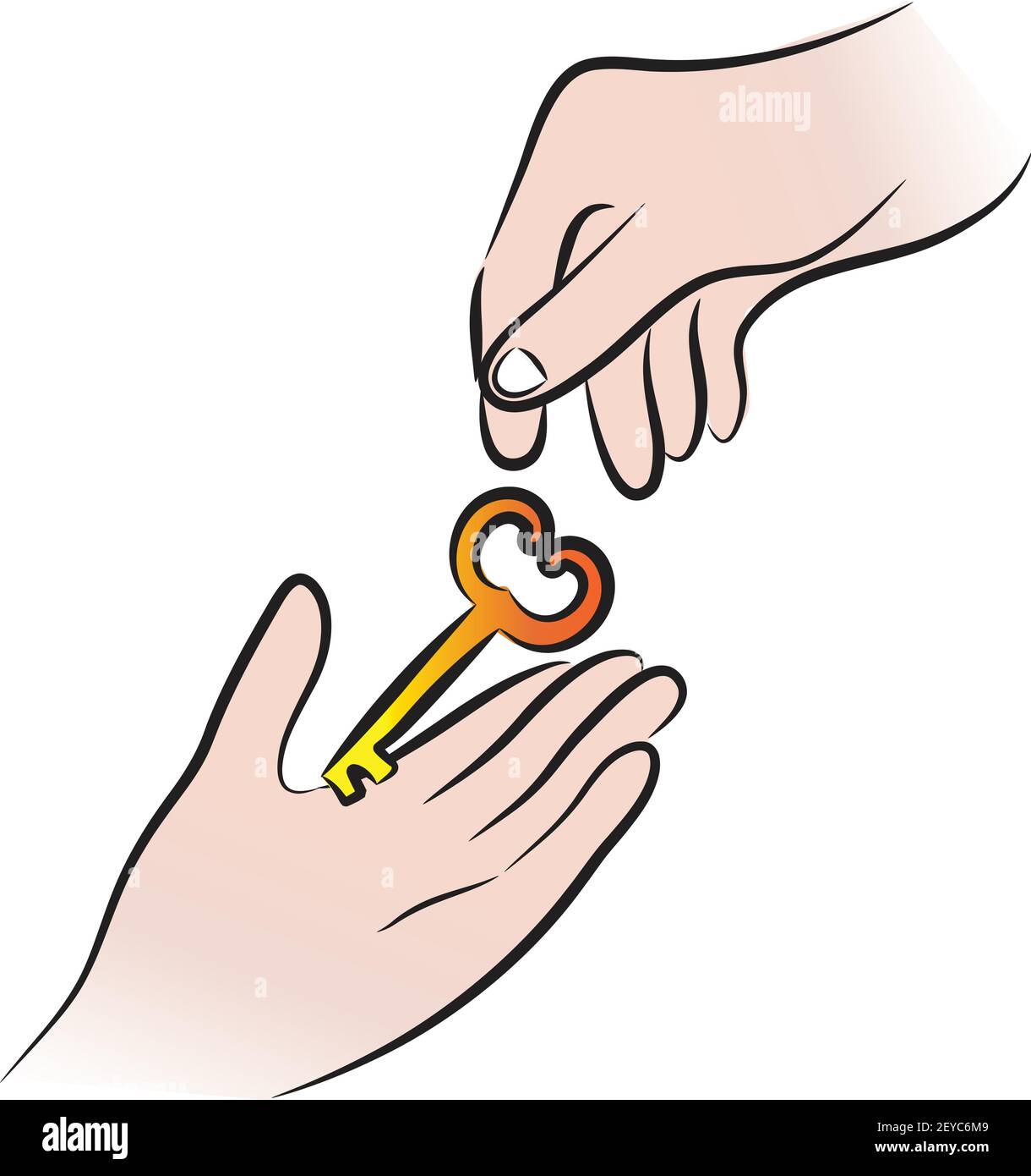 vector drawing hand pass key to other hand Stock Vector Image & Art - Alamy