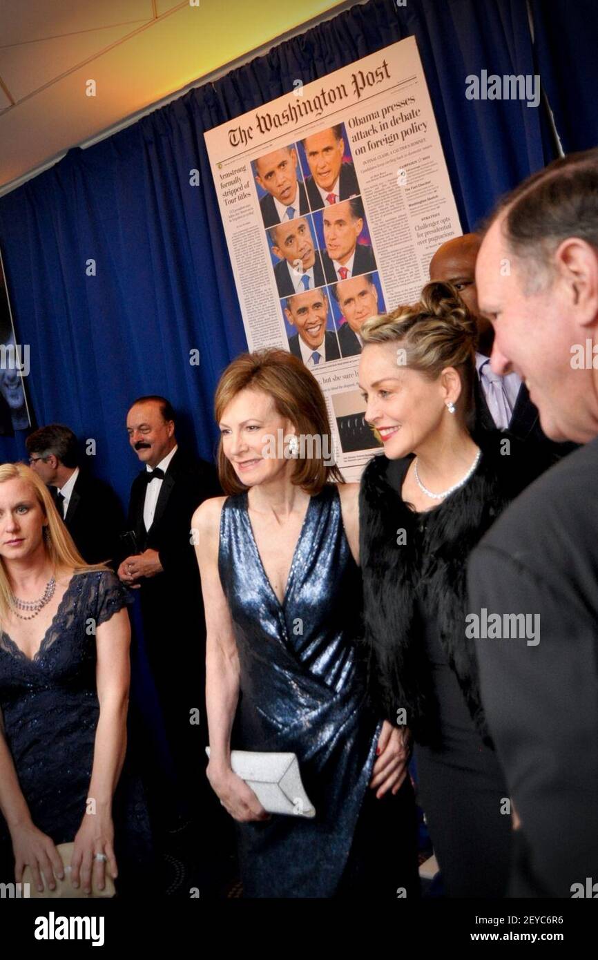 Sharon Stone and Lally Weymouth attend the Washington Post WHCD ...