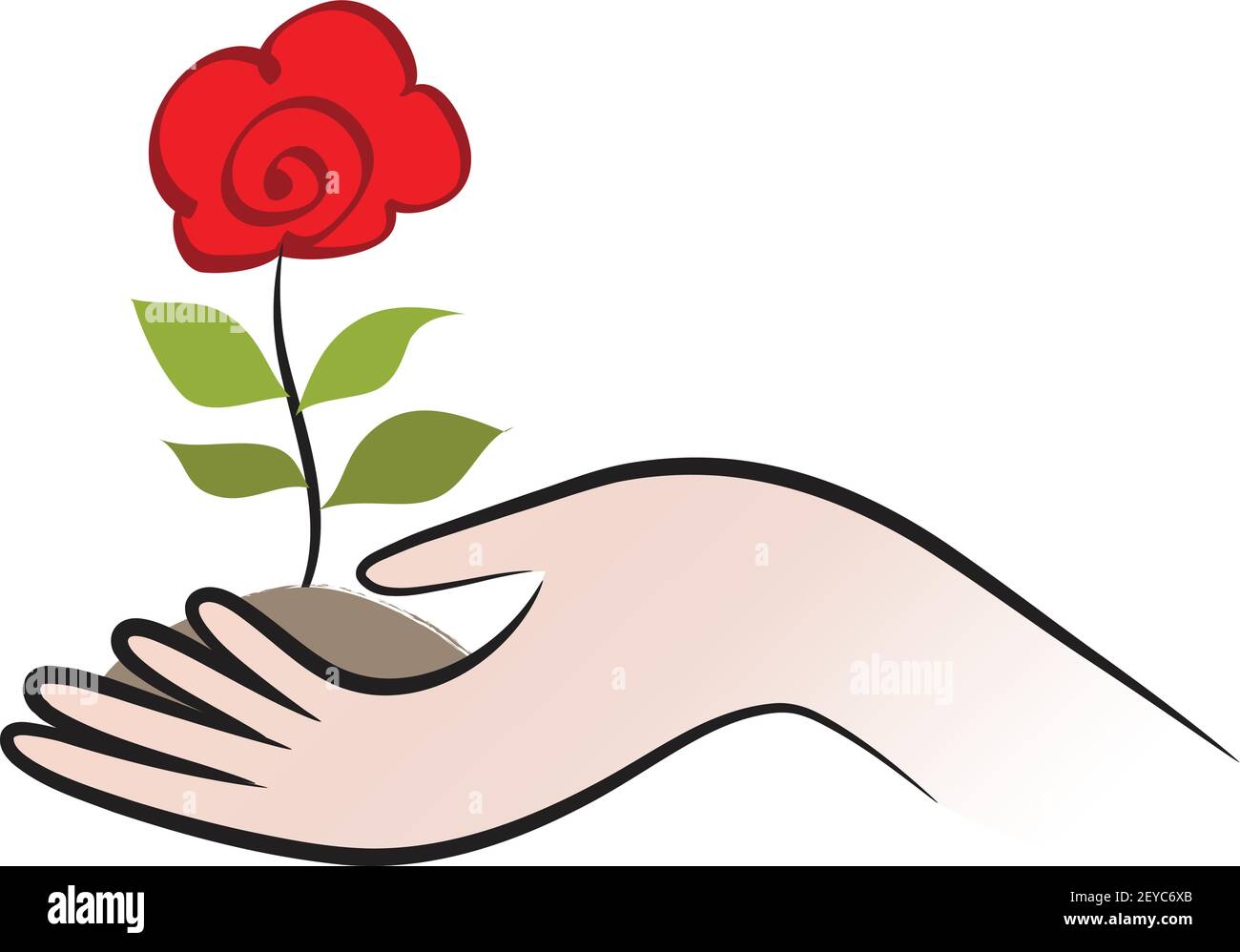 Drawing Hand Holding Rose