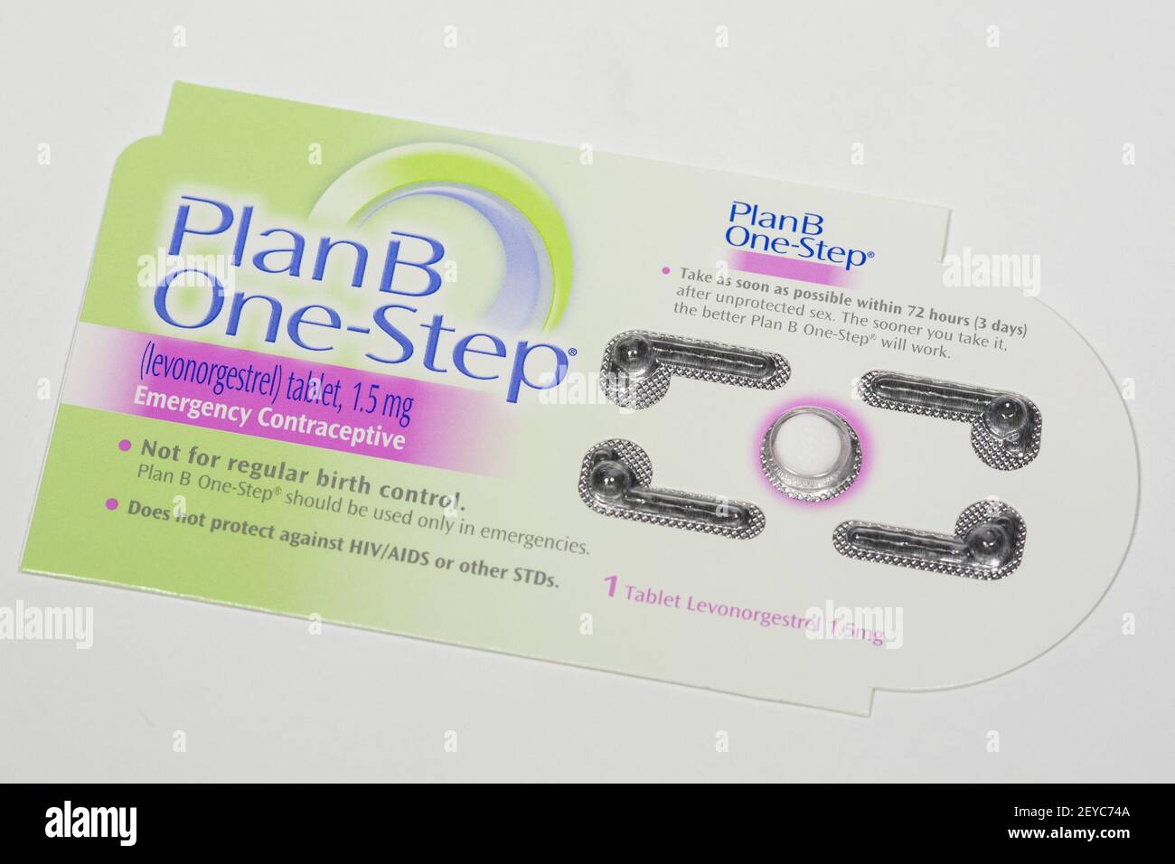 A Plan B (levonorgestrel) emergency contraceptive pill, also known as ...