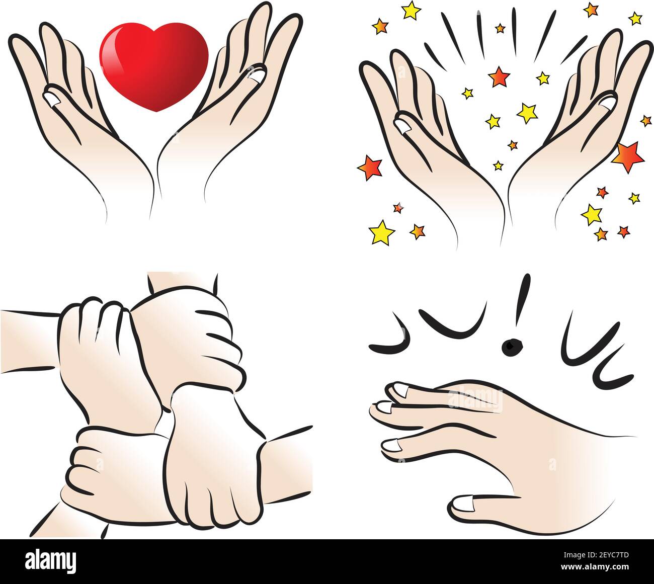 vector drawing hands action set Stock Vector Image & Art - Alamy