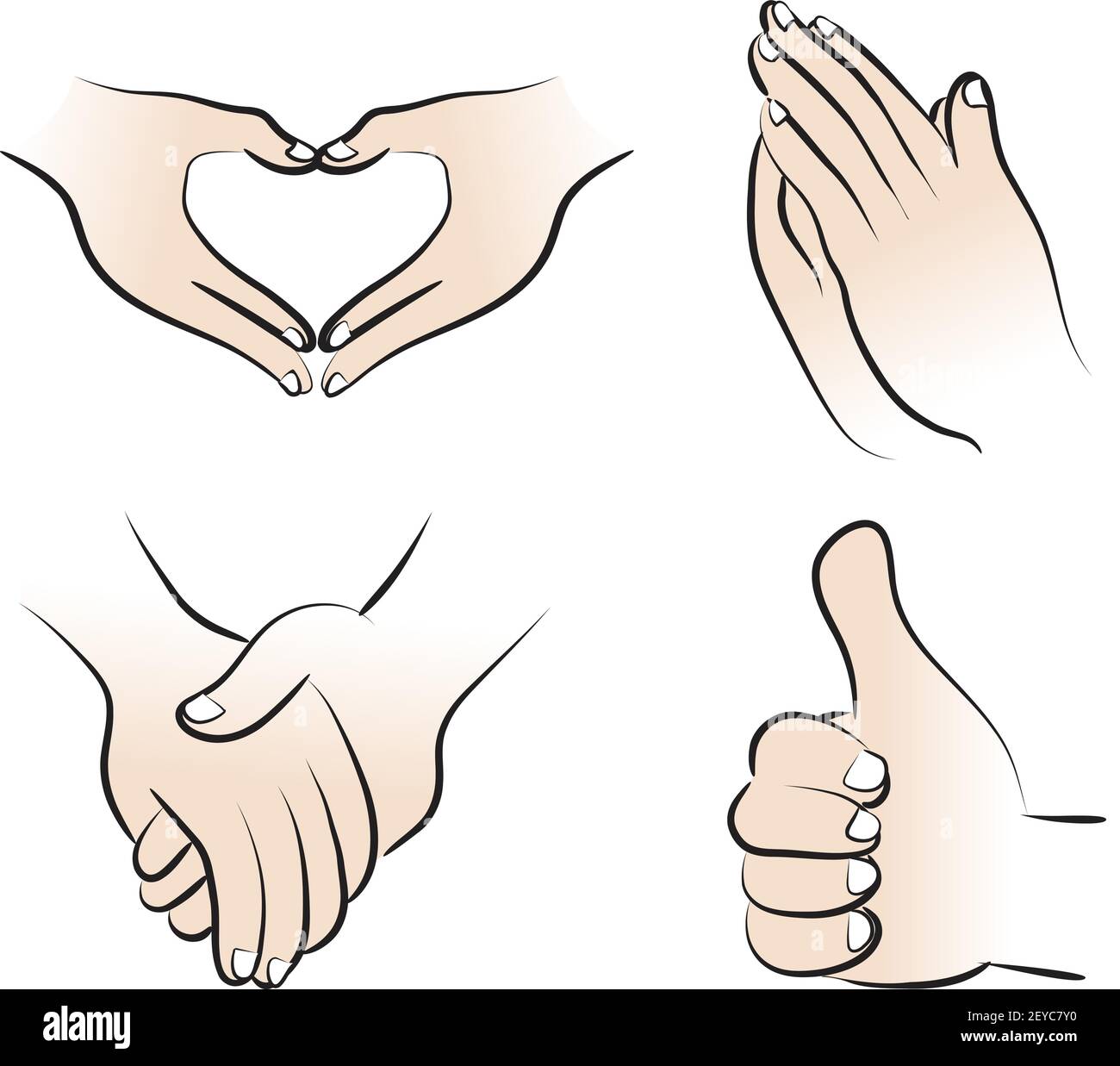 vector drawing hands action set Stock Vector Image & Art - Alamy