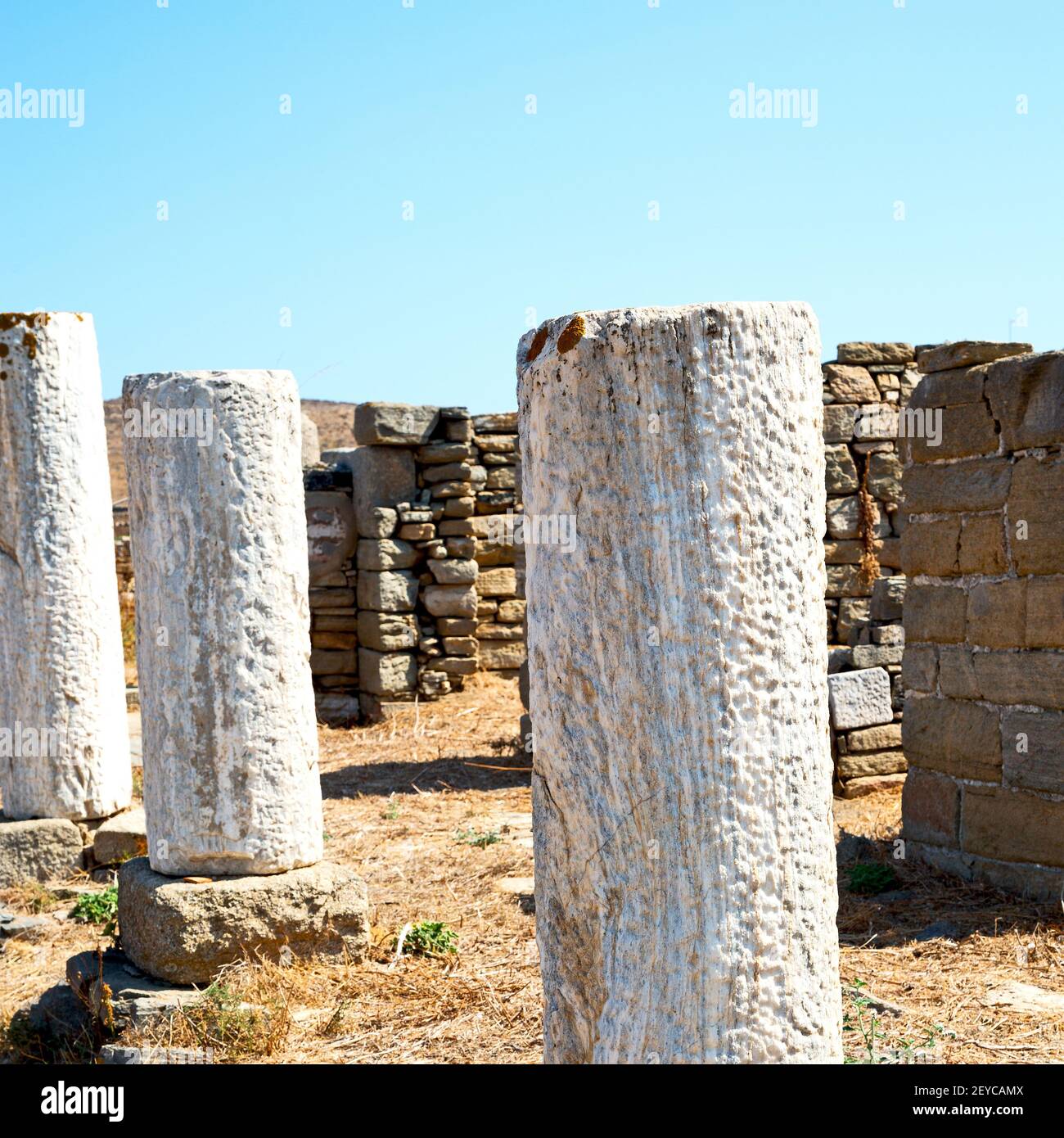 Archeology in delos greece the historycal acropolis and old ruin site ...