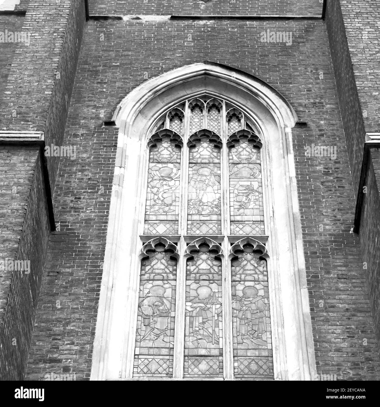 Old windon in england london brick and glass the wall Stock Photo - Alamy