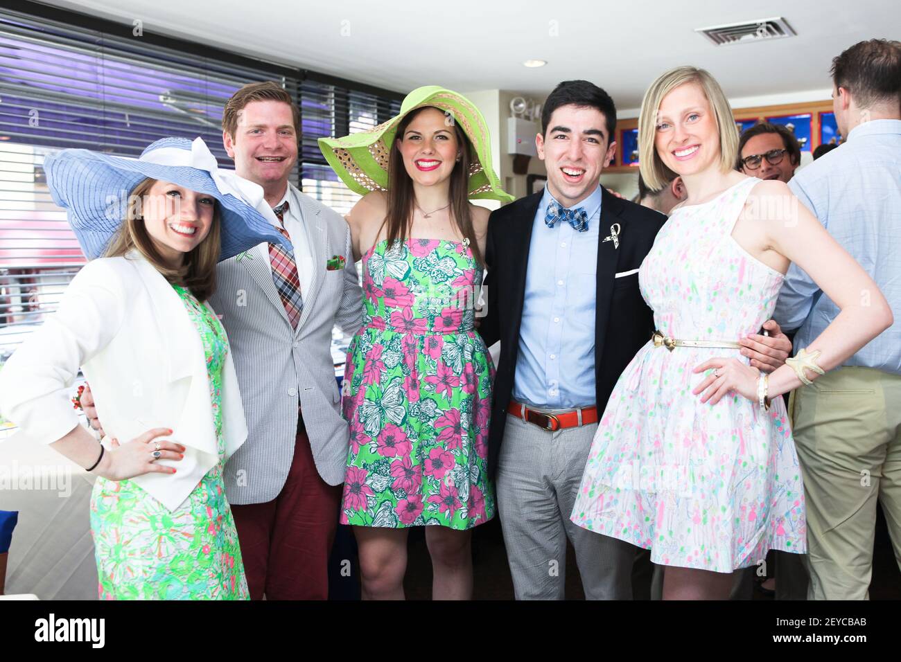 (L-R) Leslie Zemnick and Pat Curtain and Blair Miller and Max Kaplan ...