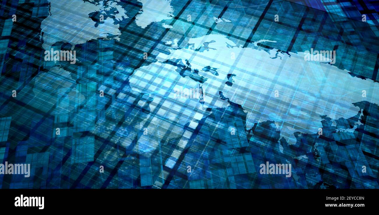 Technology Solution as a Business Network Art Stock Photo - Alamy